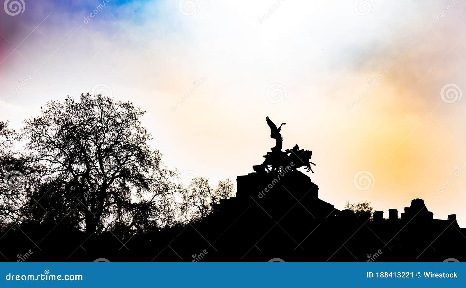 Silhouette Shot of Sculpture in London Stock Image - Image of britain ...