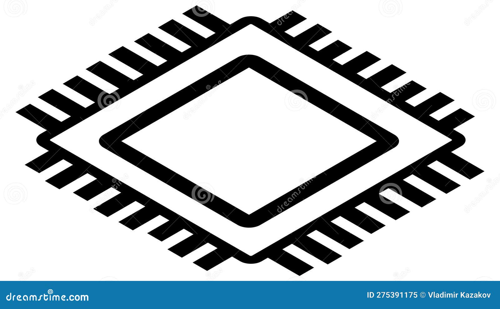 Silhouette of Simple Isometric Schematic Chip or Component for ...