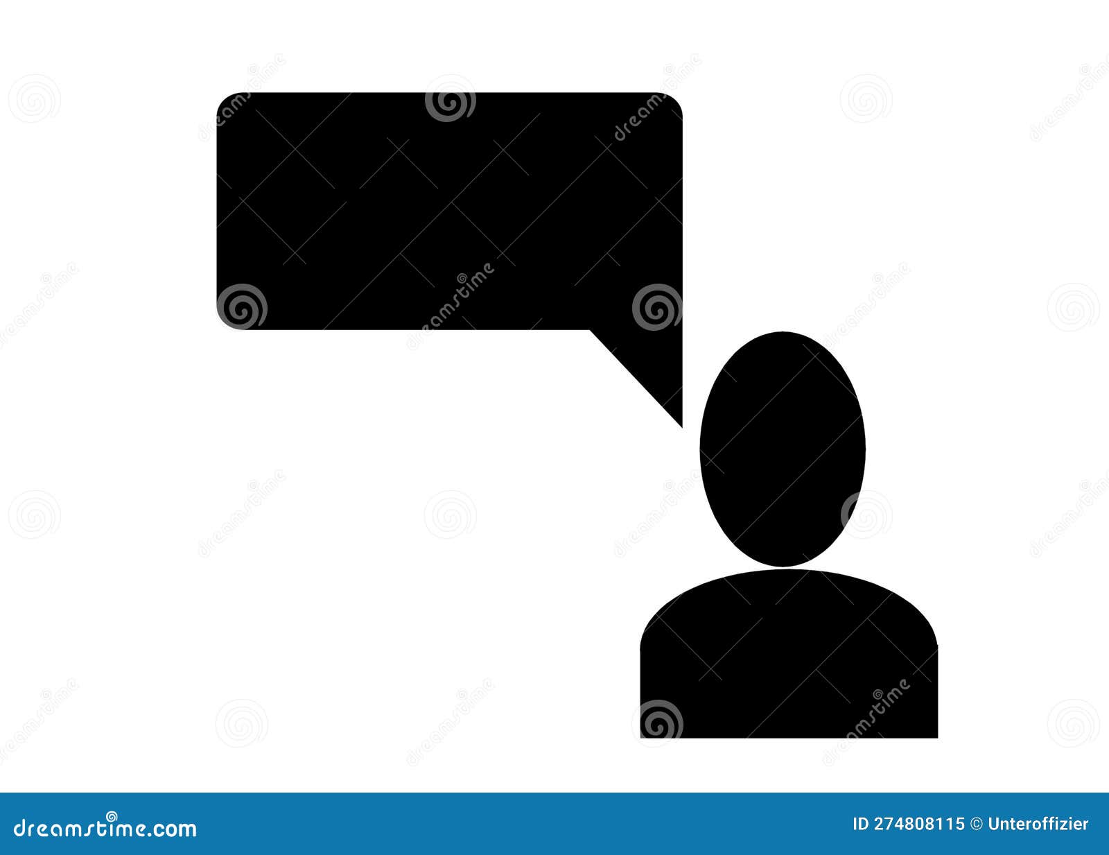 A Silhouette Simple Outline Shape of a Person Talking with a Speech ...