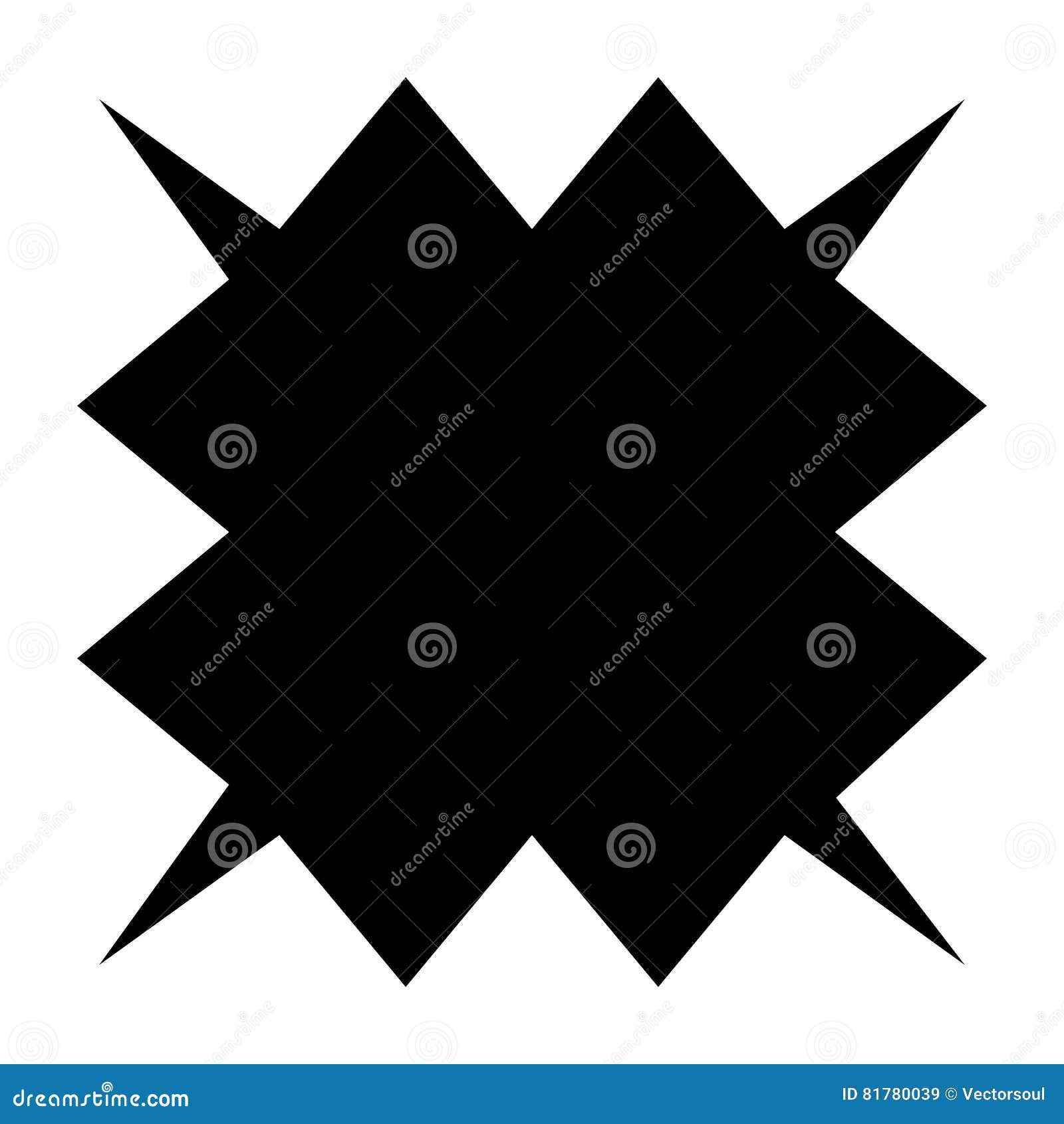 Silhouette of Simple Patch Shape on White Stock Vector - Illustration ...