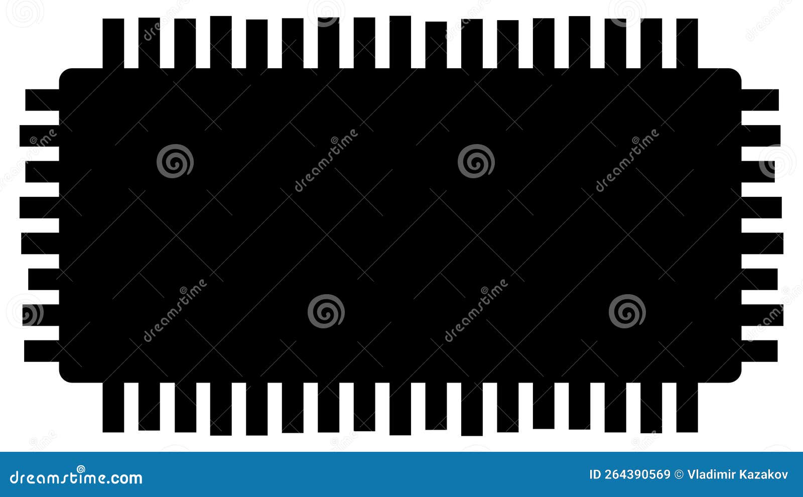 Silhouette of Simple Schematic Chip or Component for Microcircuits ...