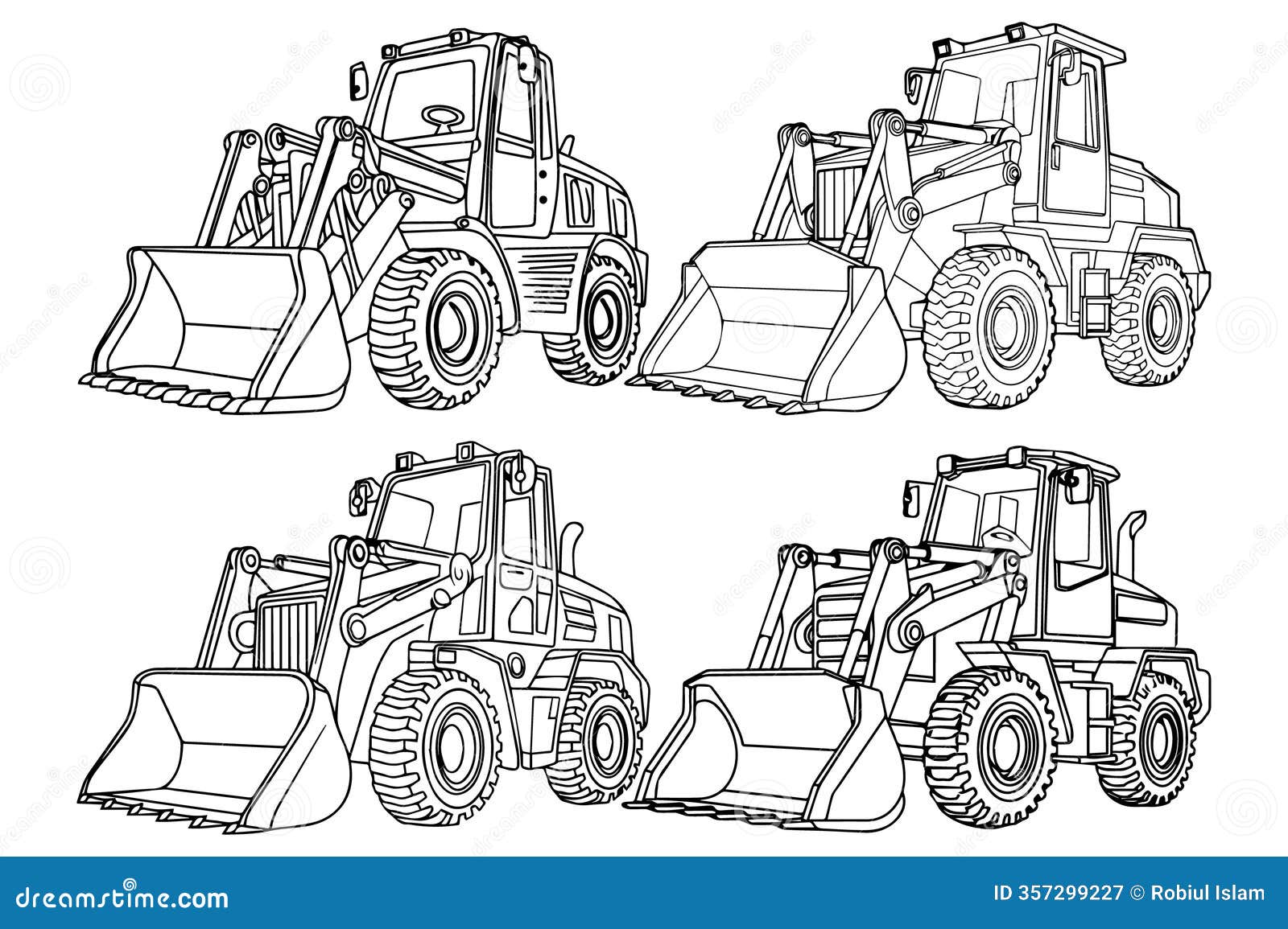 Silhouette Simple Vector Line Drawing of a Digger Stock Illustration ...