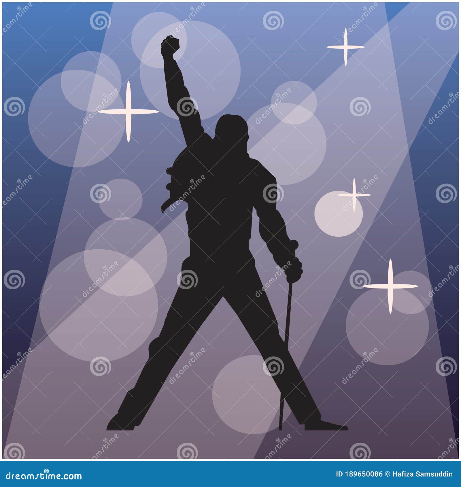 Silhouette of a Singer Posing. Vector Illustration Decorative Design ...