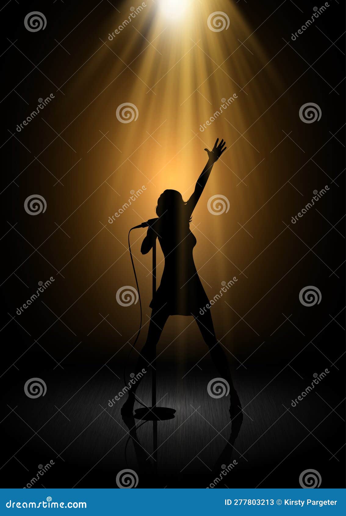 Silhouette of a Singer Under Spotlights Stock Vector - Illustration of ...