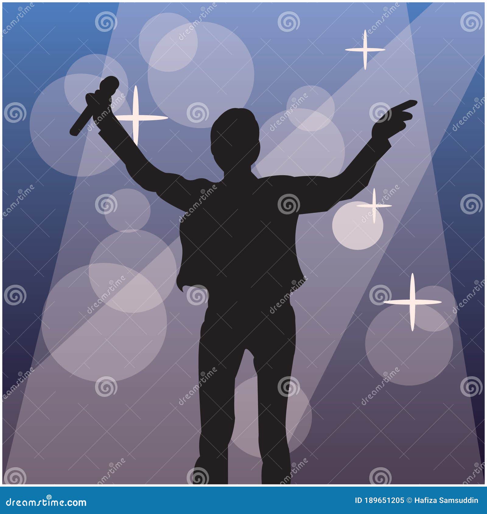 Silhouette of a Singer. Vector Illustration Decorative Design Stock ...