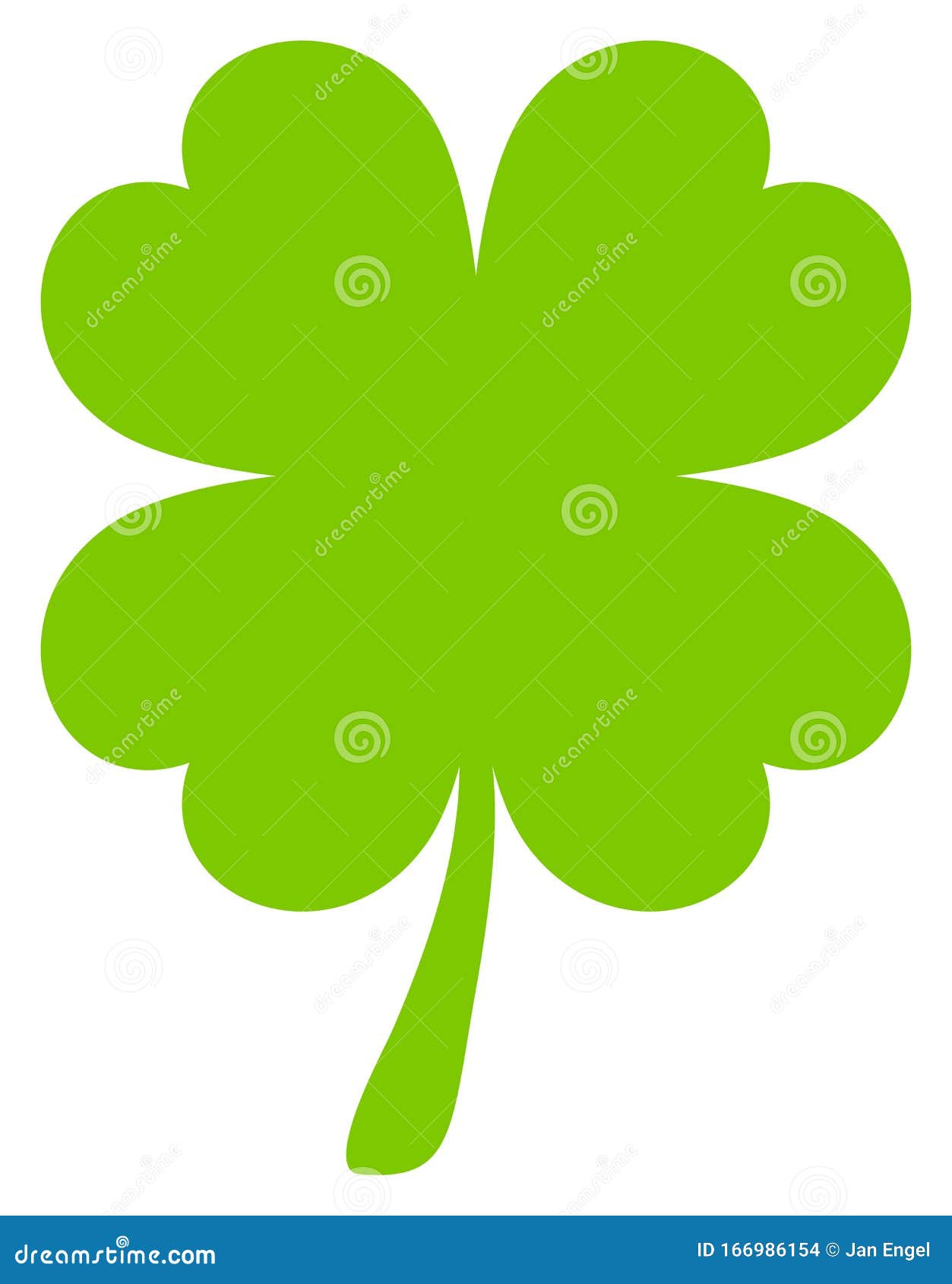 Single Graphic Shamrock Four Leaves Light Green Stock Vector ...