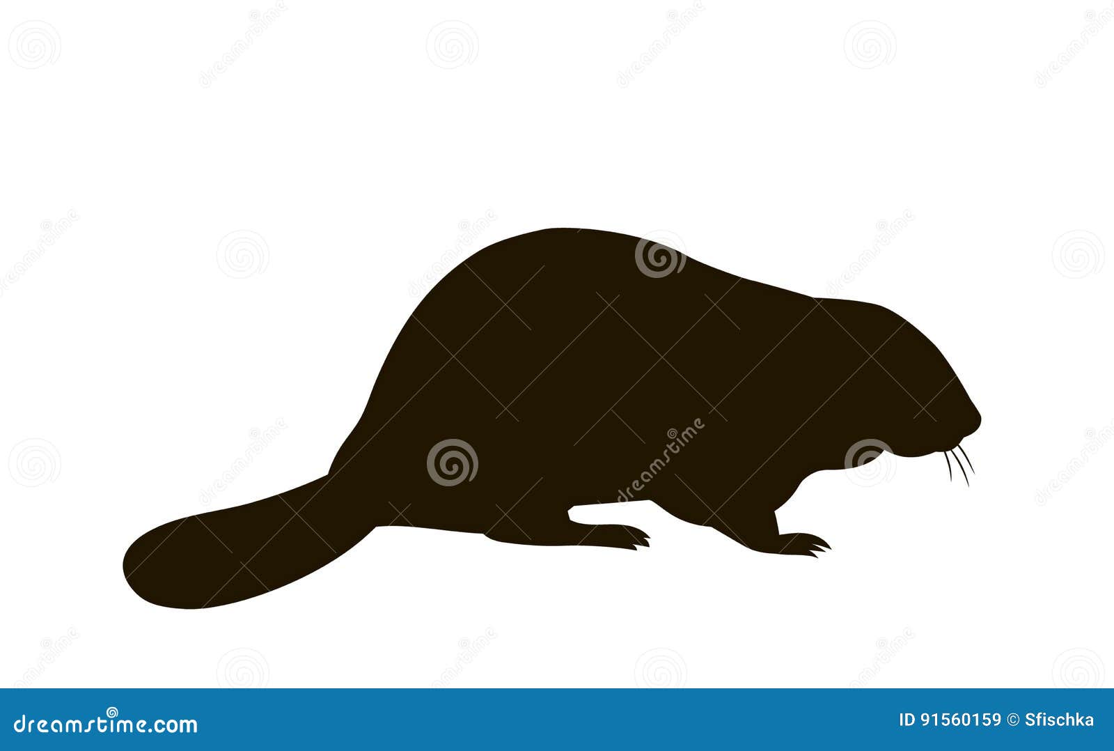 Silhouette of a Sitting Beaver Stock Vector - Illustration of eps10 ...