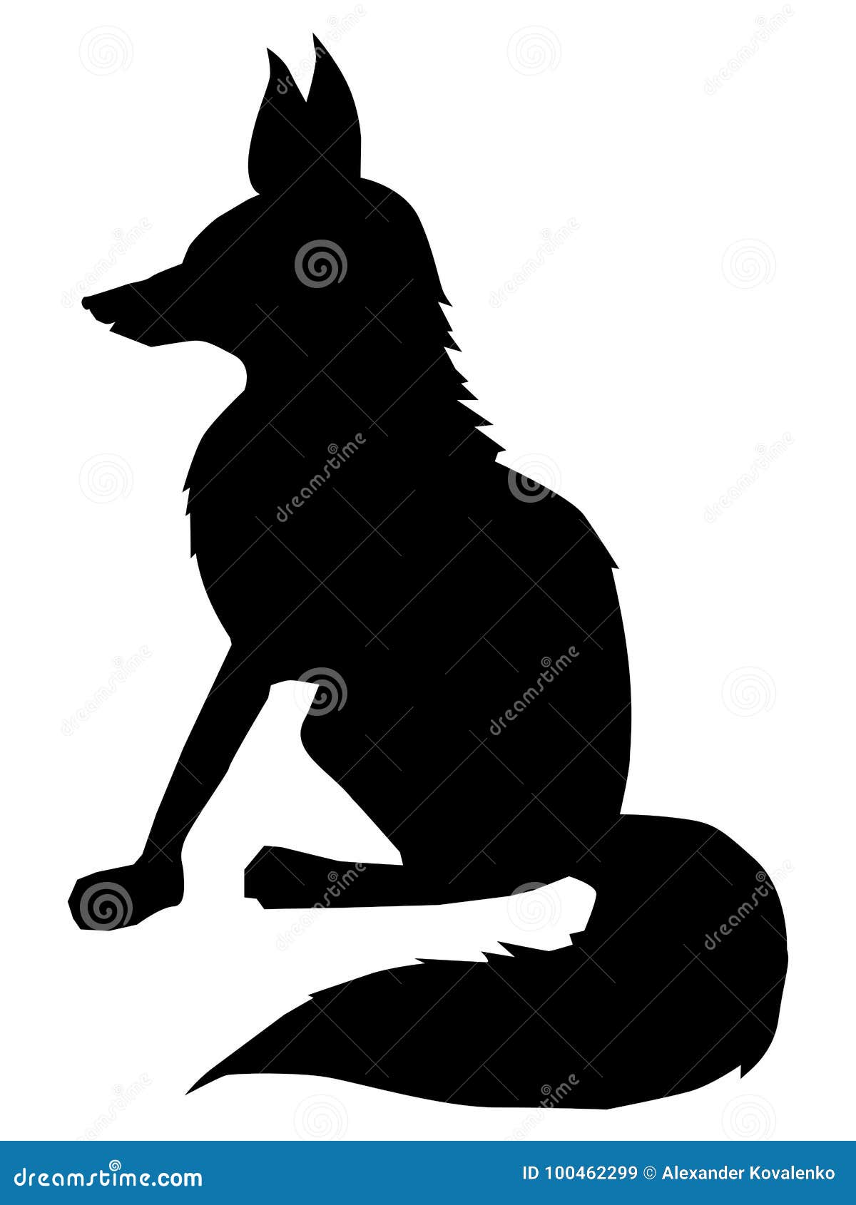Fox, side view stock illustration. Illustration of design - 100462299