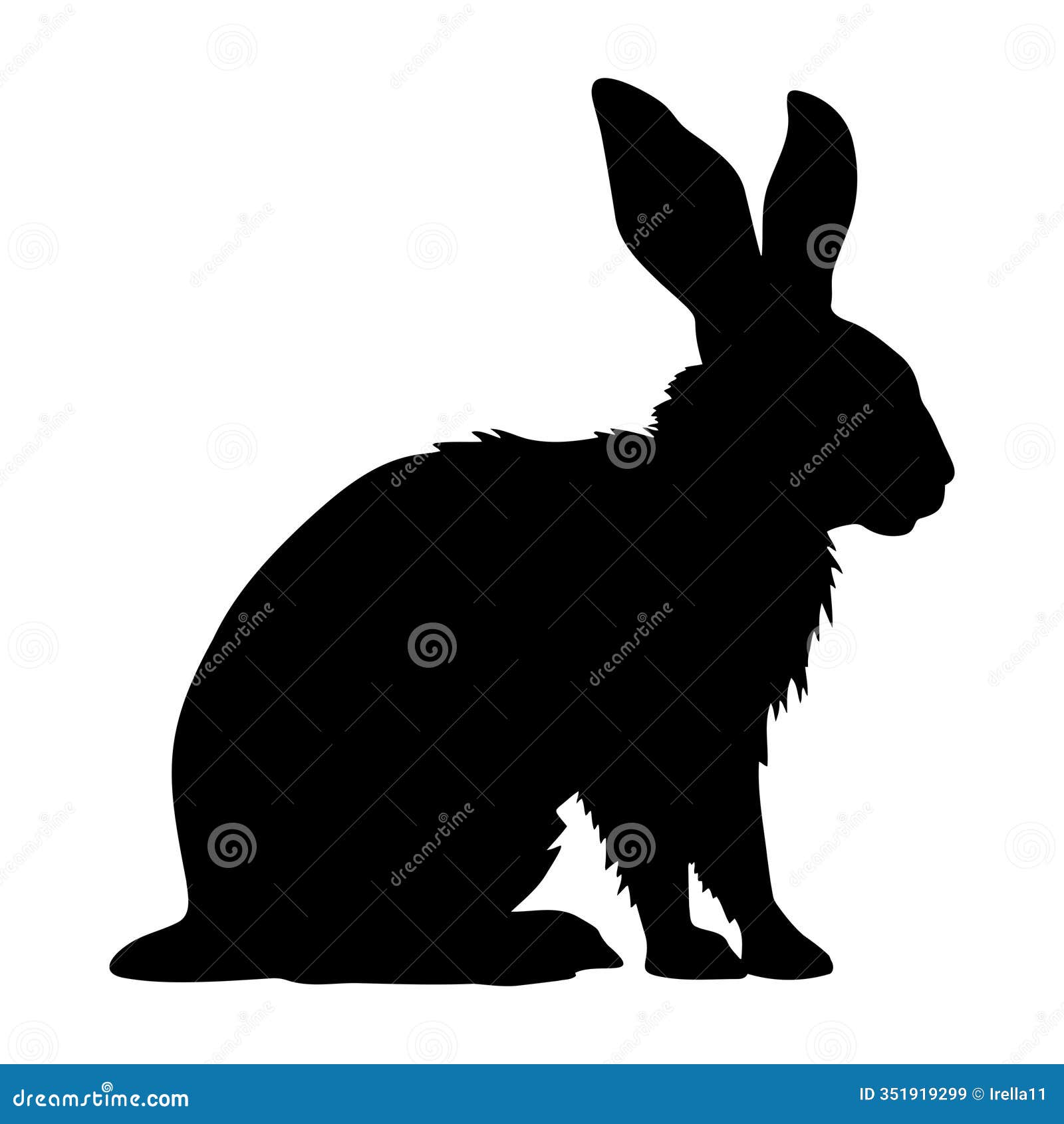 Silhouette of a Sitting Rabbit Black Vector Illustration. Stock ...