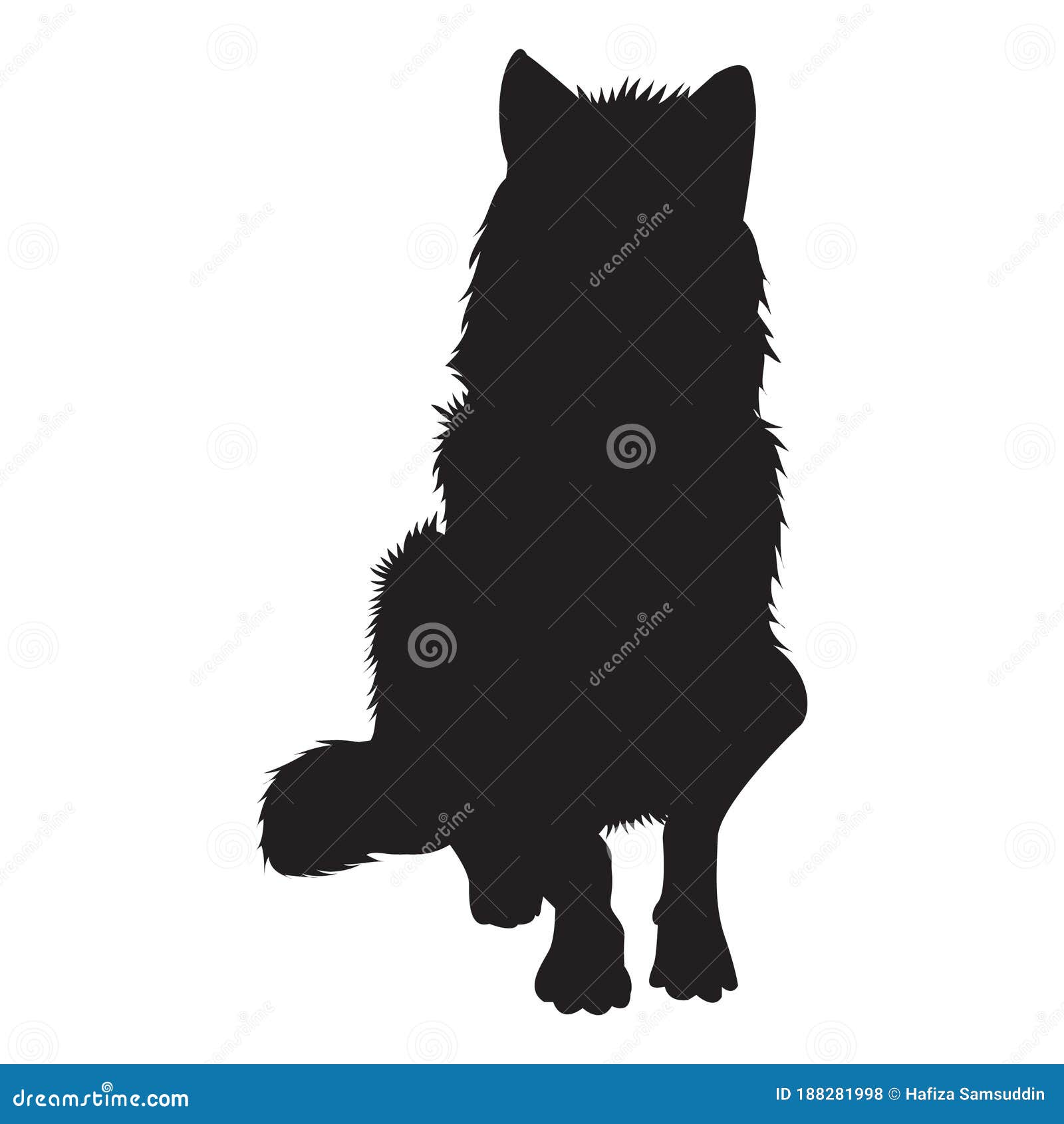 Silhouette of Sitting Wolf. Vector Illustration Decorative Design Stock ...