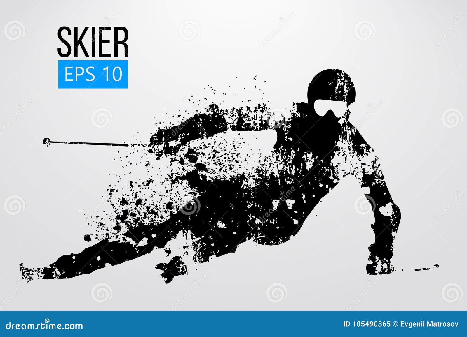 Silhouette of Skier Isolated. Vector Illustration Stock Vector ...