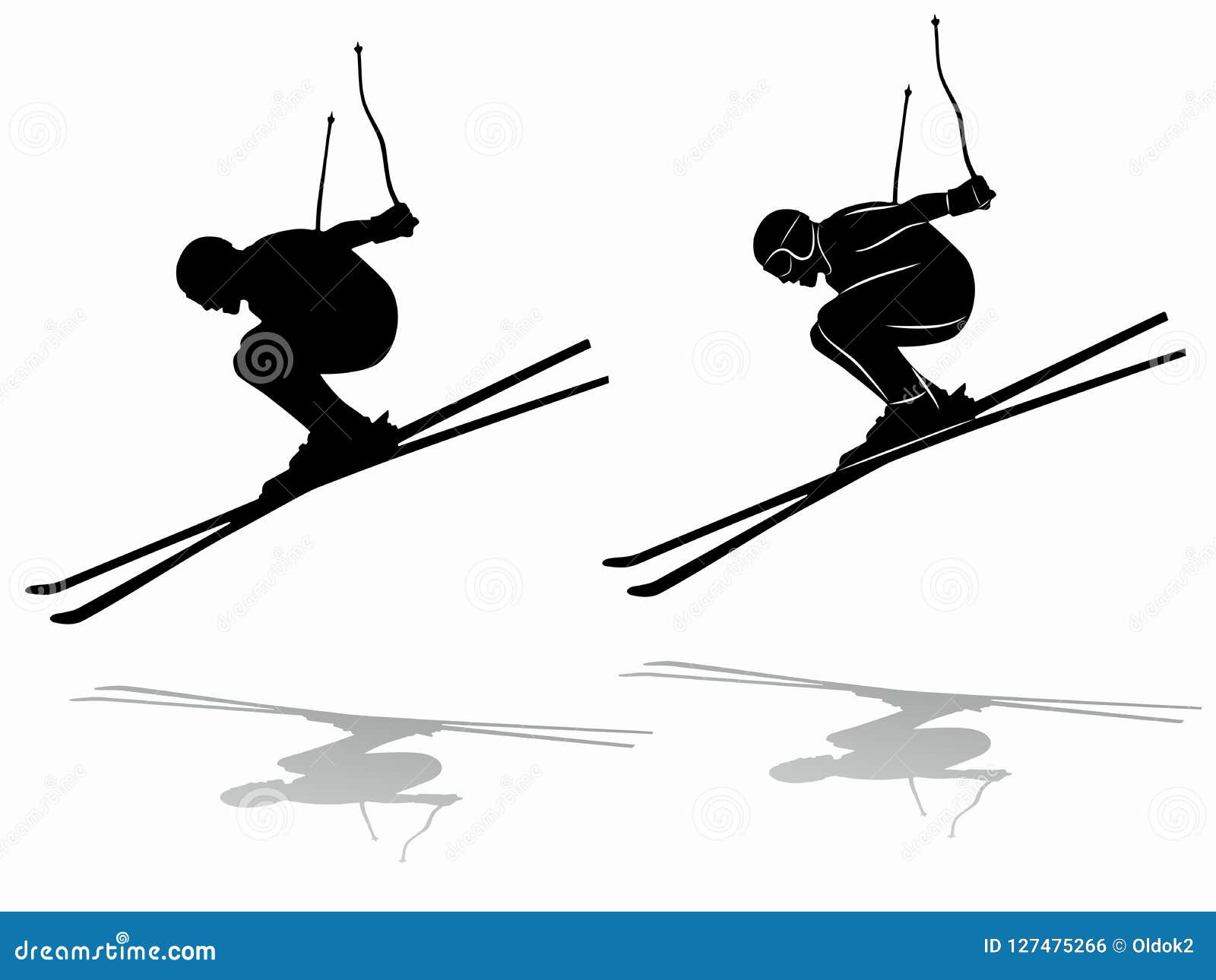 Silhouette of a Skier , Vector Draw Stock Vector - Illustration of icon ...