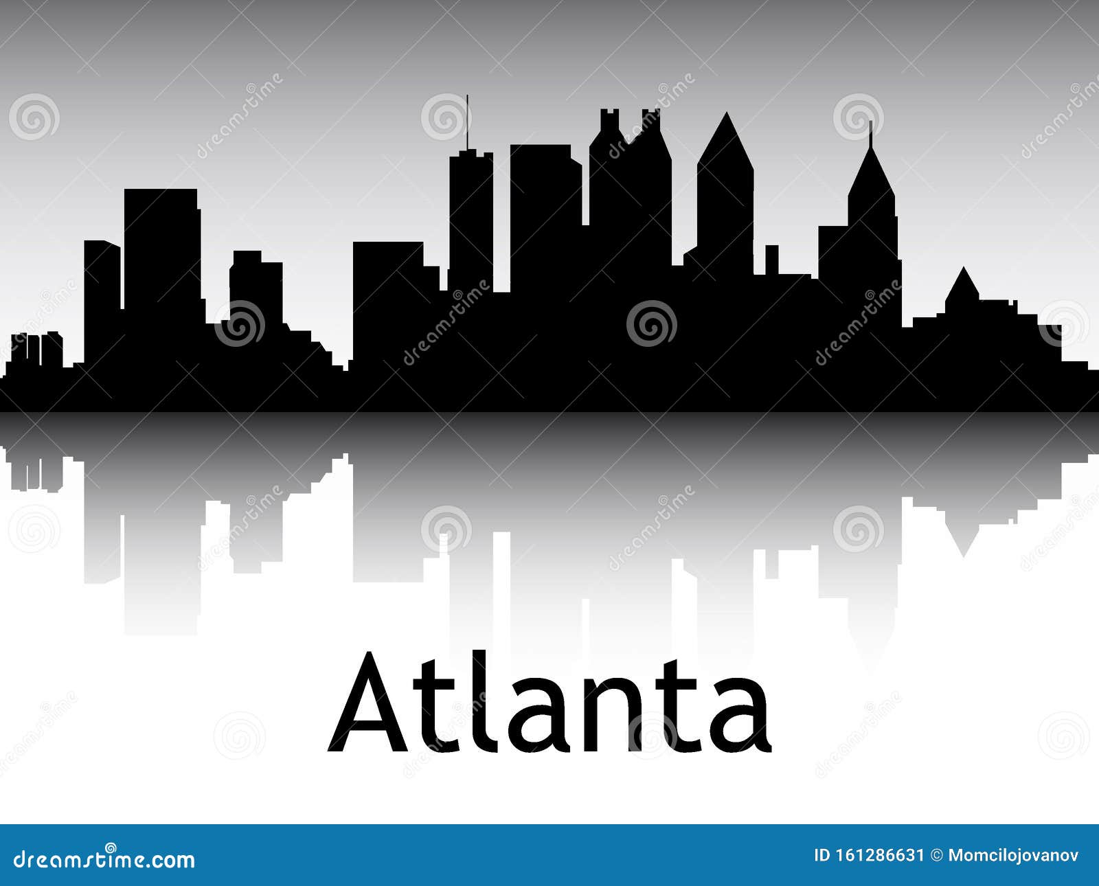 Silhouette Skyline Panorama of Atlanta Georgia Stock Vector ...