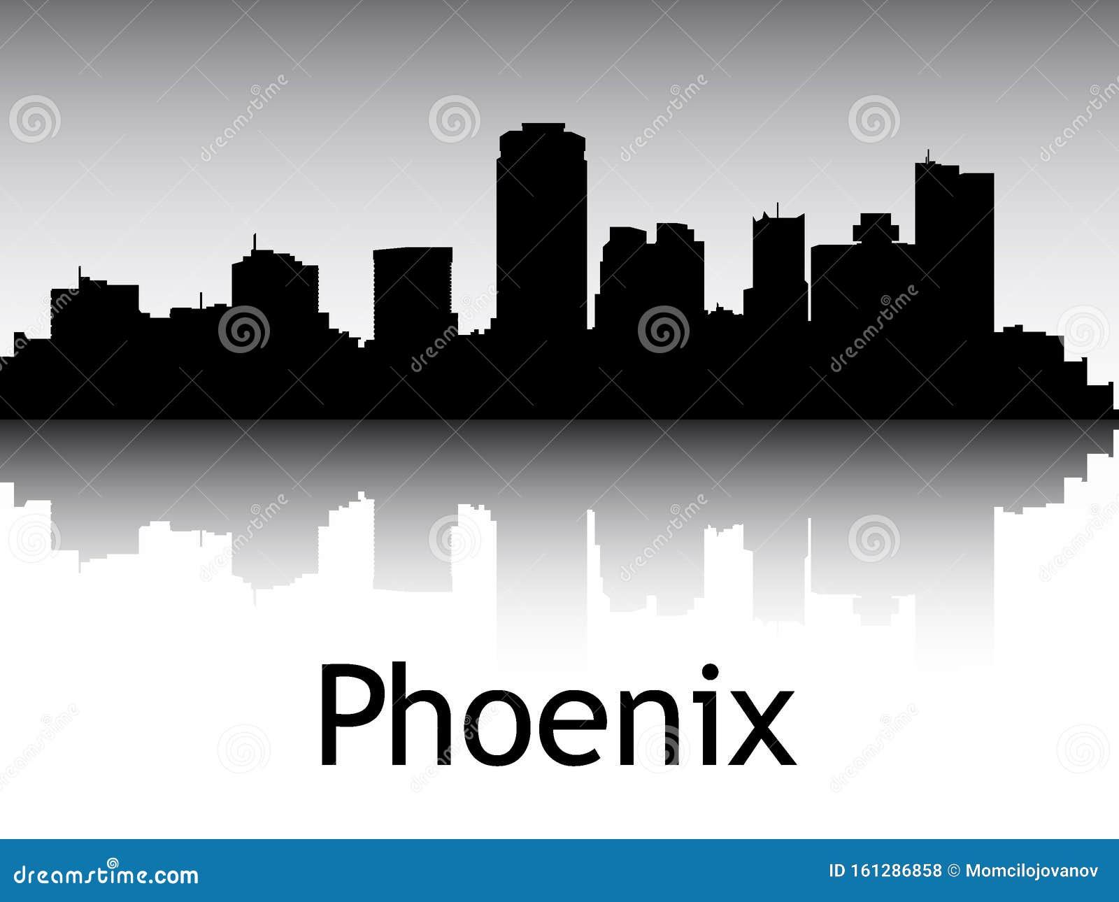 Silhouette Skyline Panorama of Phoenix Arizona Stock Vector ...