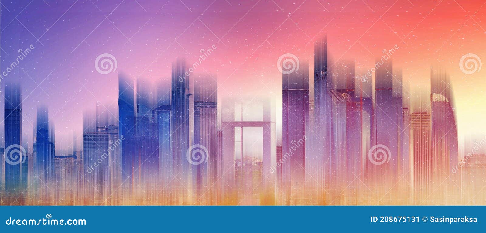 Silhouette Skyscraper City Skyline. Abstract City Background Stock ...