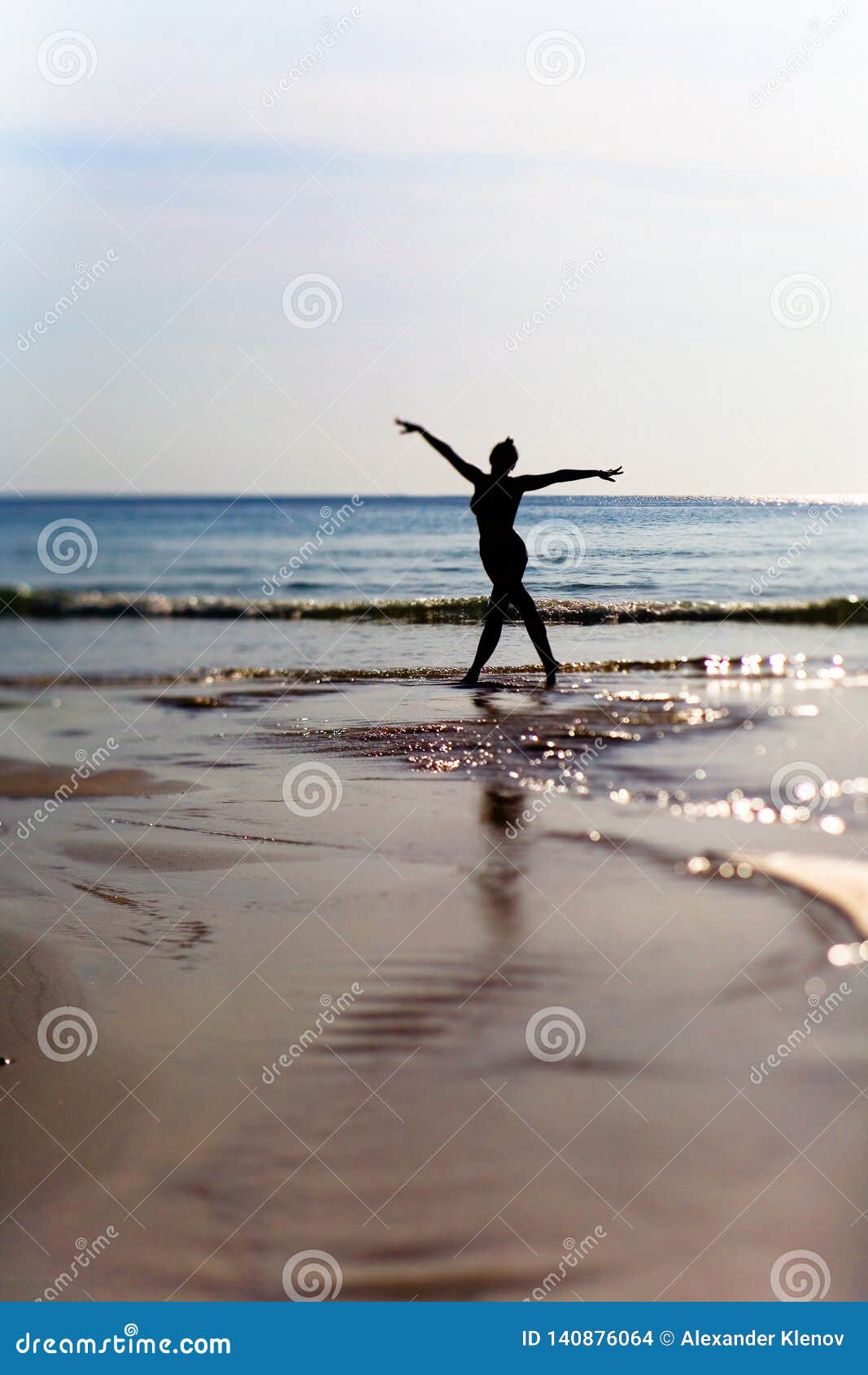 Silhouette Slim Woman With Arms Crossed Stock Image