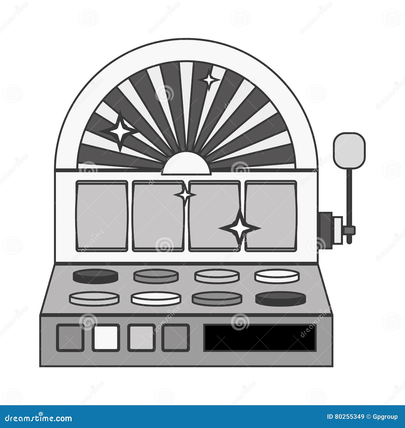 Silhouette Slot Machine with Button Panel Stock Vector - Illustration ...