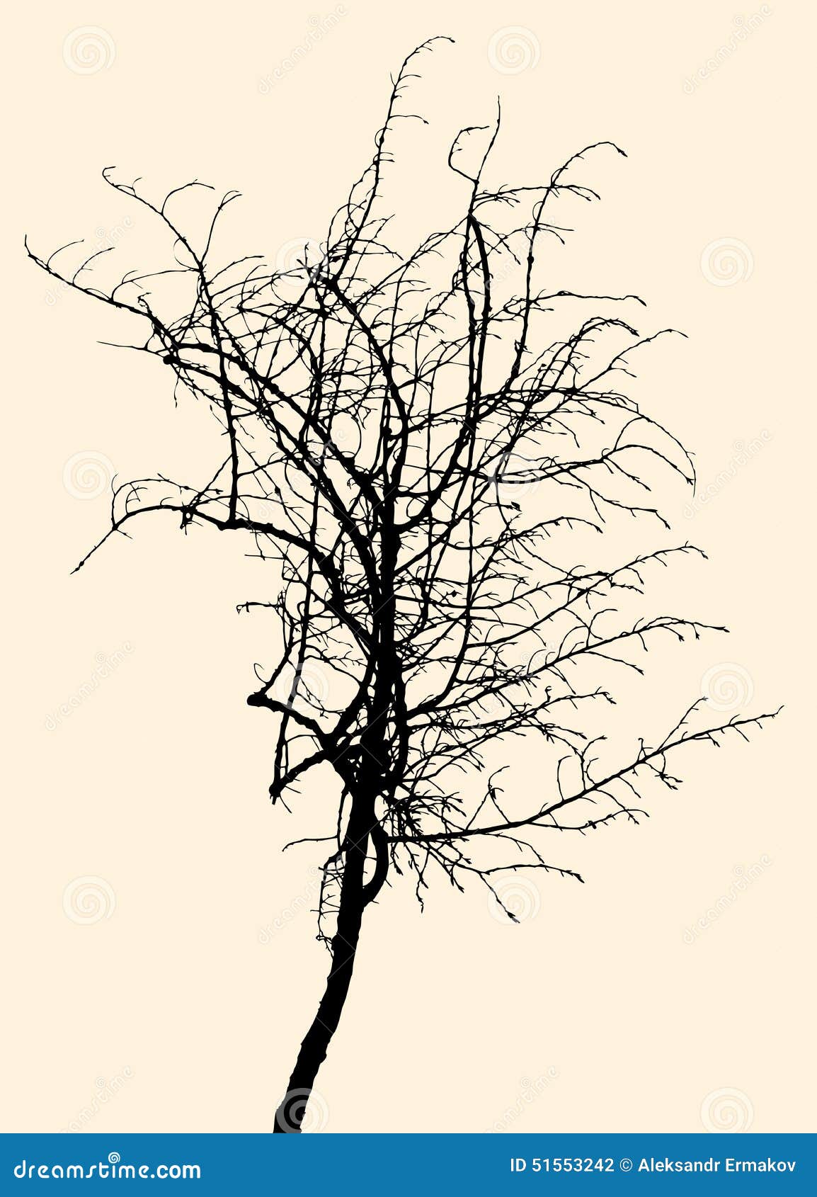 Silhouette of a small tree stock vector. Illustration of vector - 51553242
