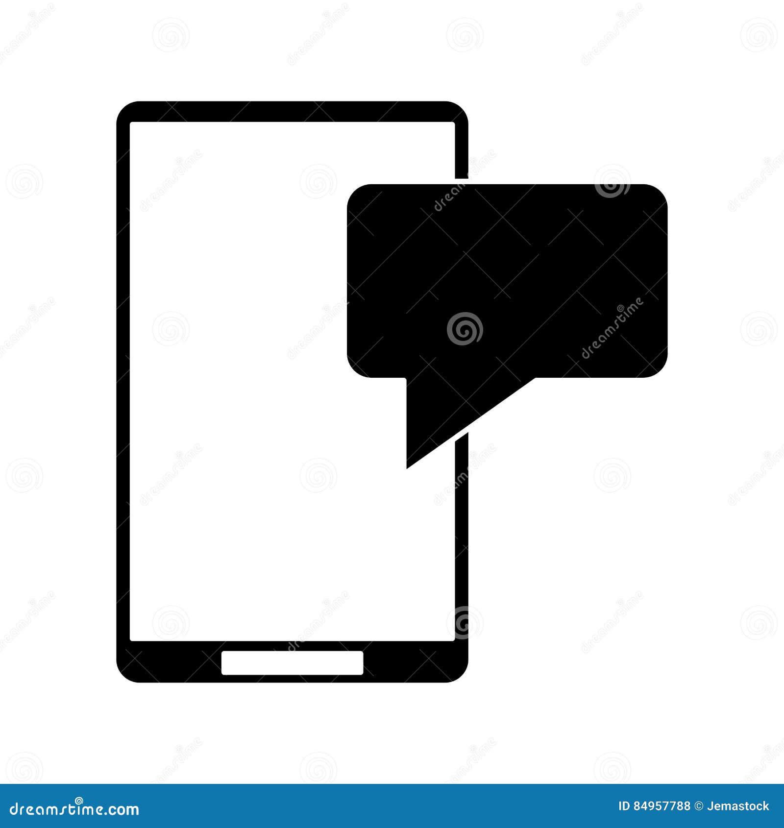 Silhouette Smartphone Sms Talking Bubble Speak Stock Vector ...