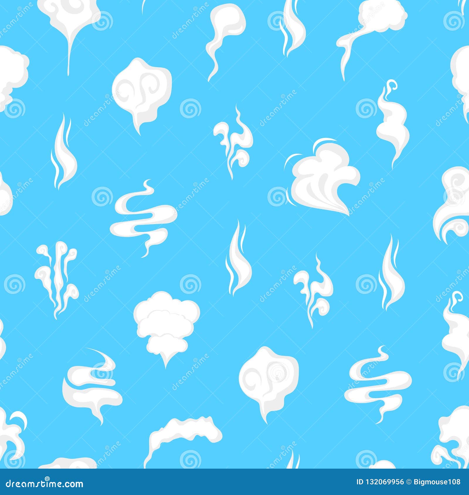 Silhouette Smoke Element Seamless Pattern Background. Vector Stock ...