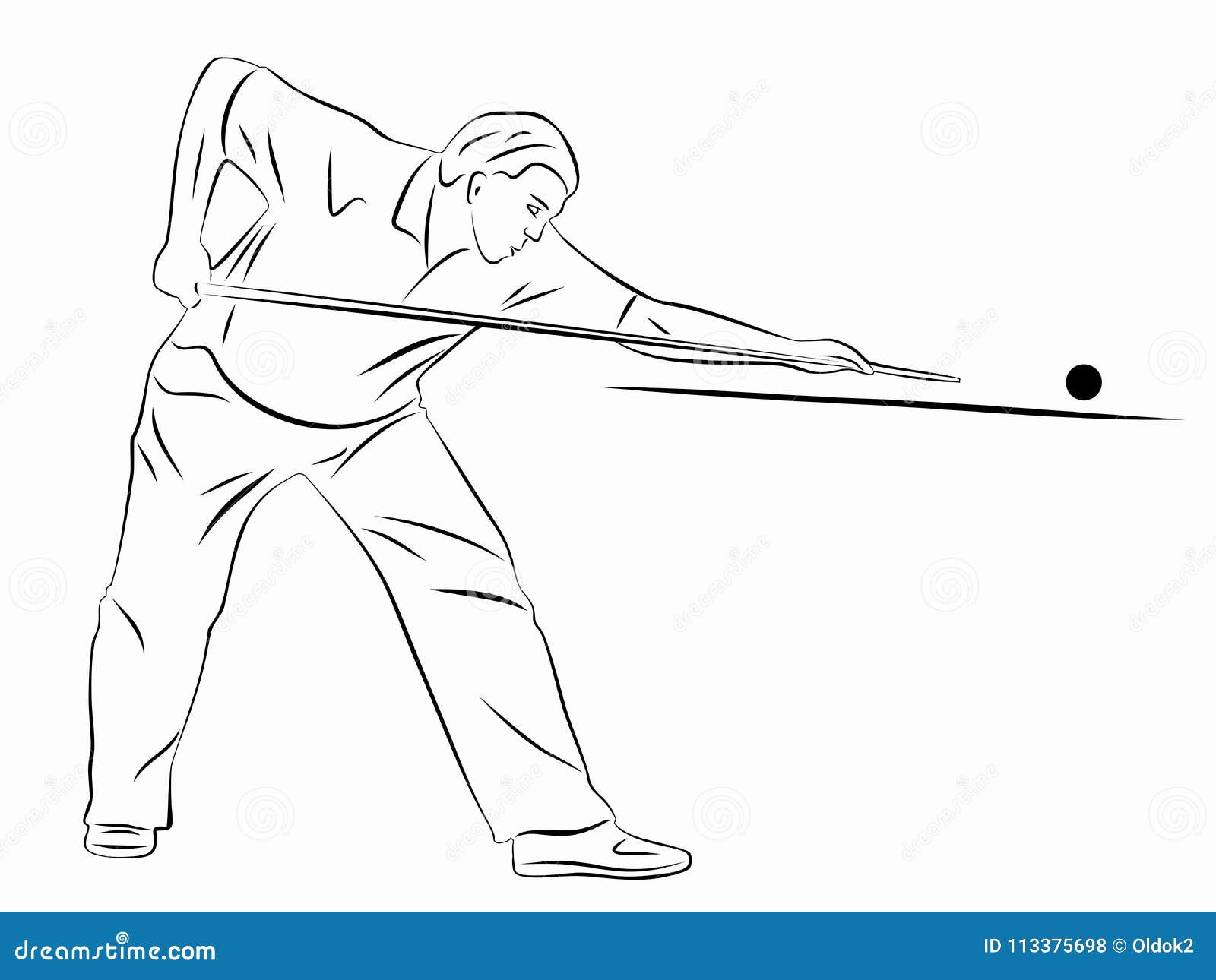 Silhouette Snooker Player. Vector Drawing | CartoonDealer.com #258963136