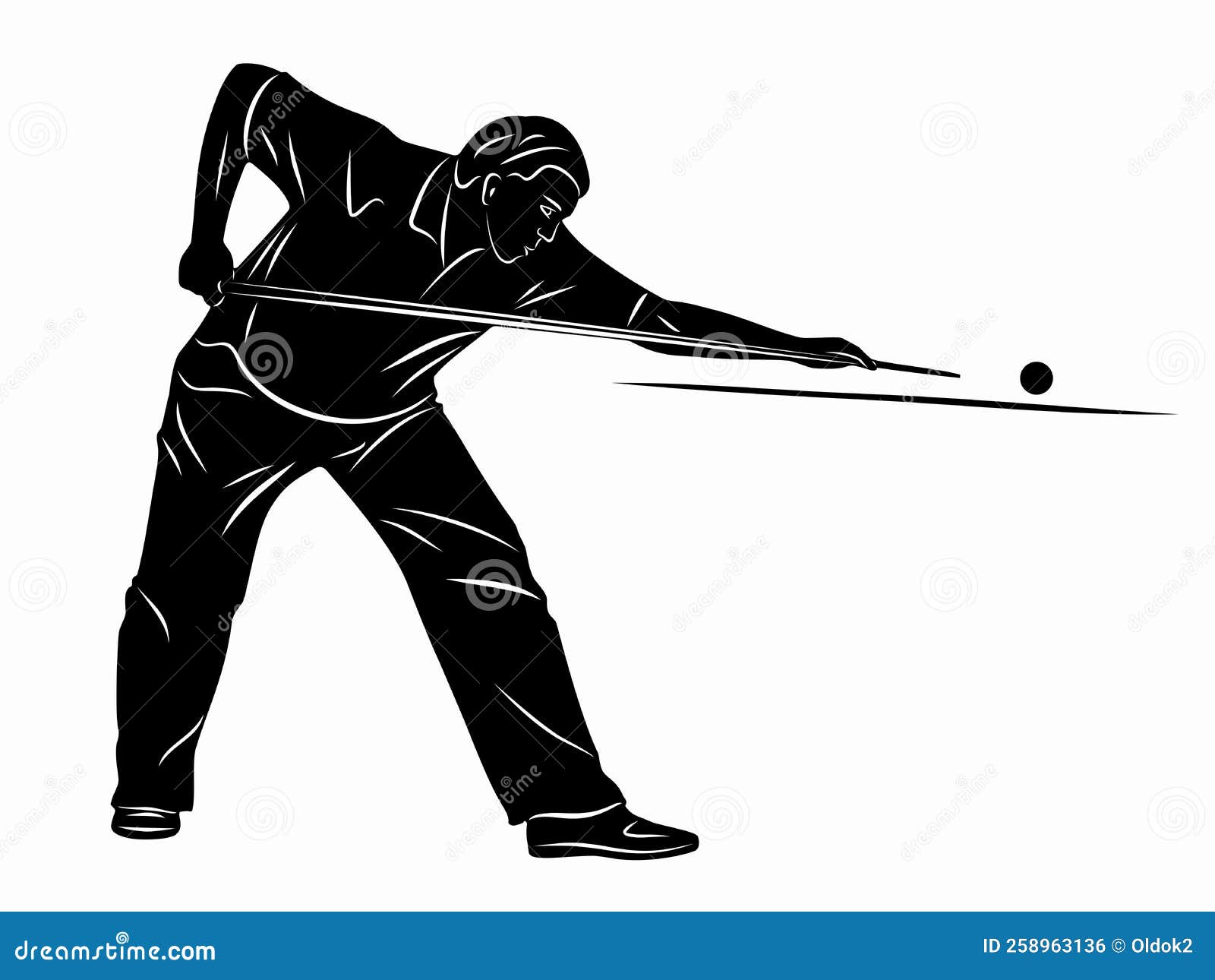 Silhouette Snooker Player. Vector Drawing | CartoonDealer.com #83990246