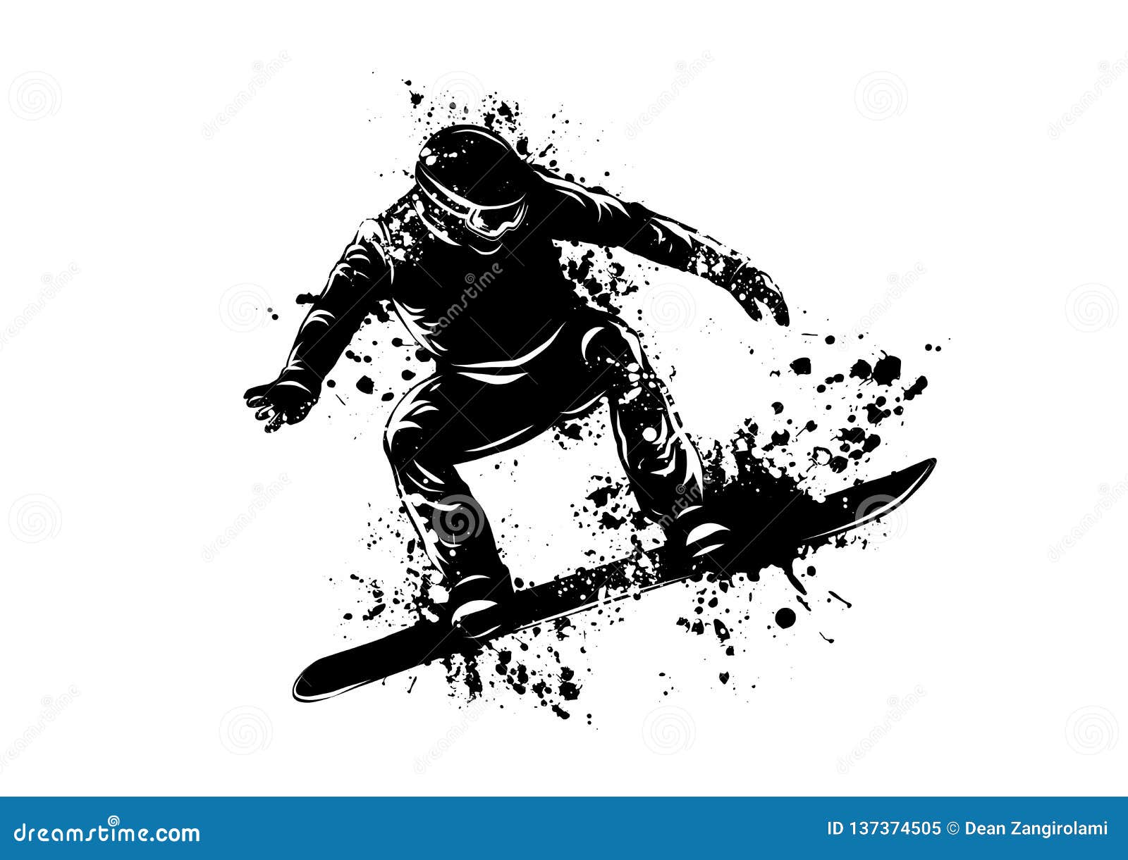 Silhouette of a Snowboarder Jumping. Vector Illustration Stock Vector ...