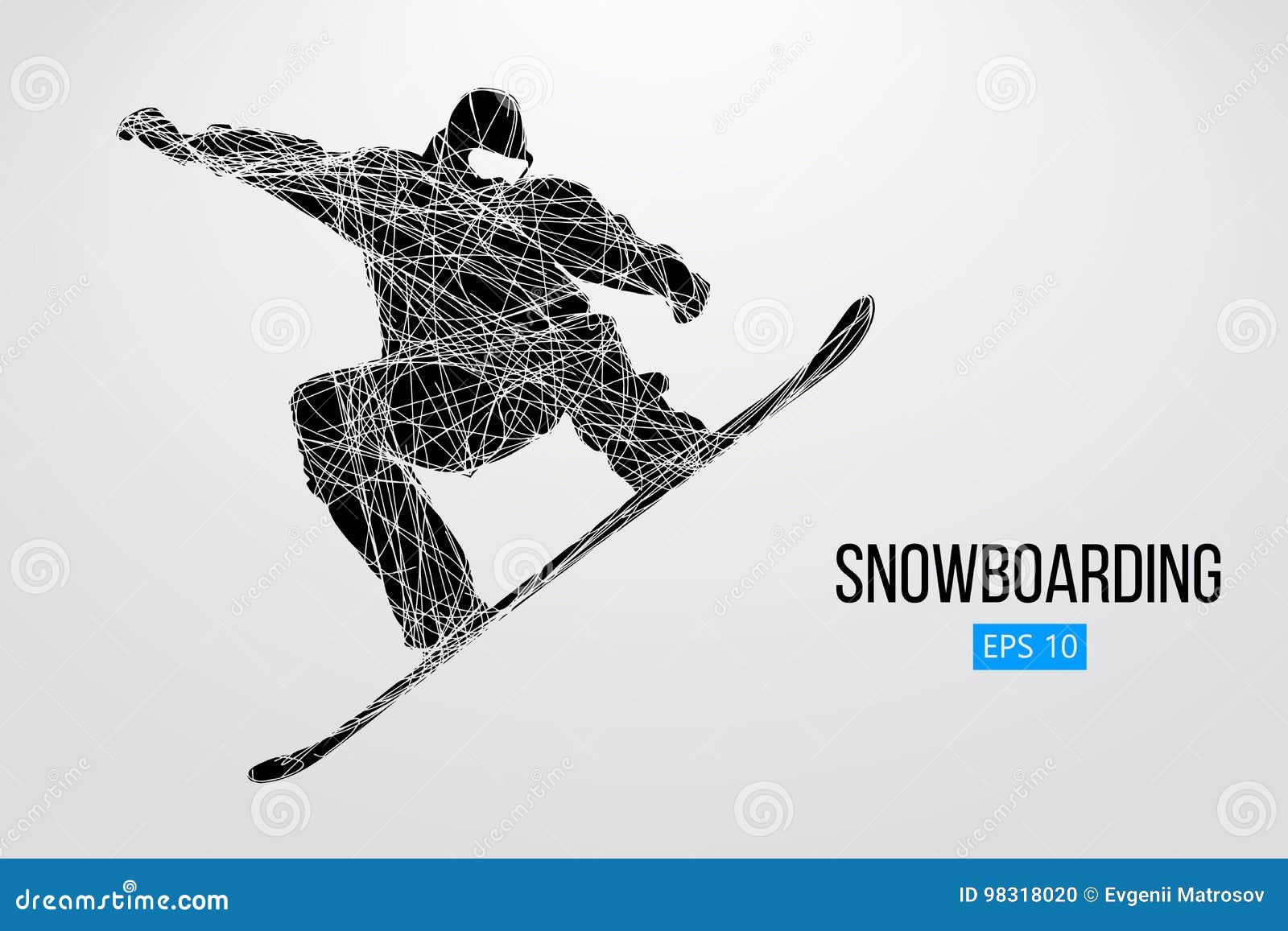 Silhouette of a Snowboarder Jumping Isolated. Vector Illustration Stock ...