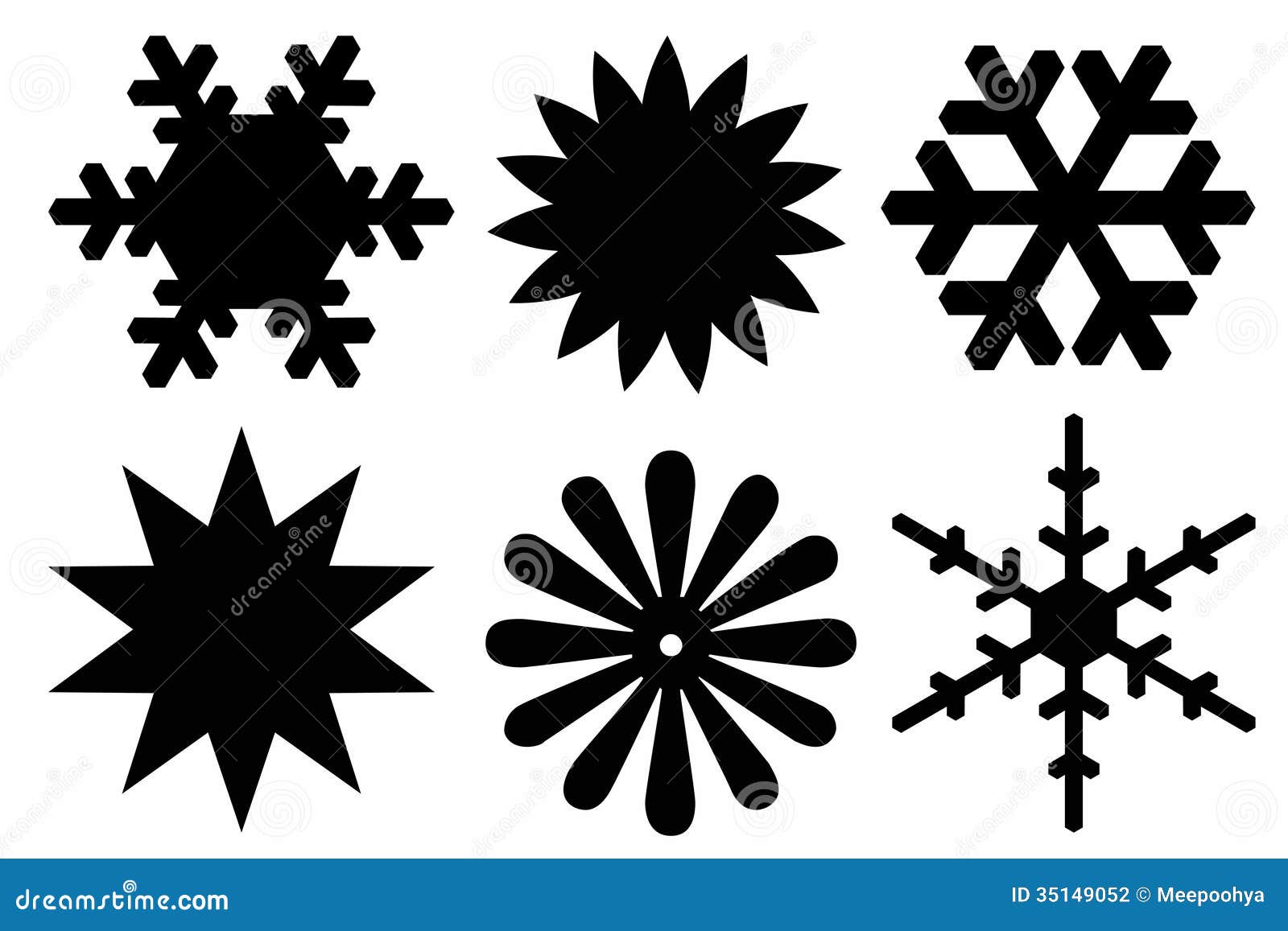 Silhouette Of Snowflakes. Stock Photography - Image: 35149052
