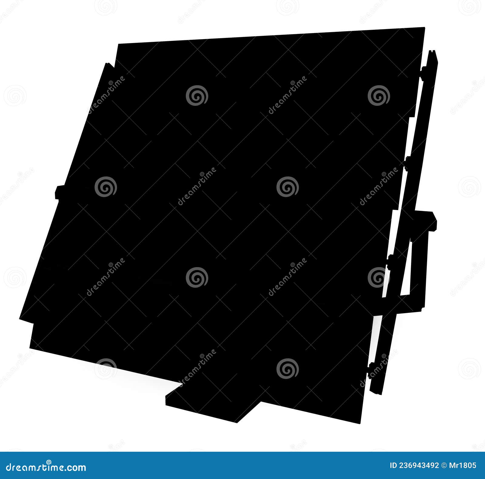 Silhouette with a Solar Panel Stock Illustration - Illustration of ...