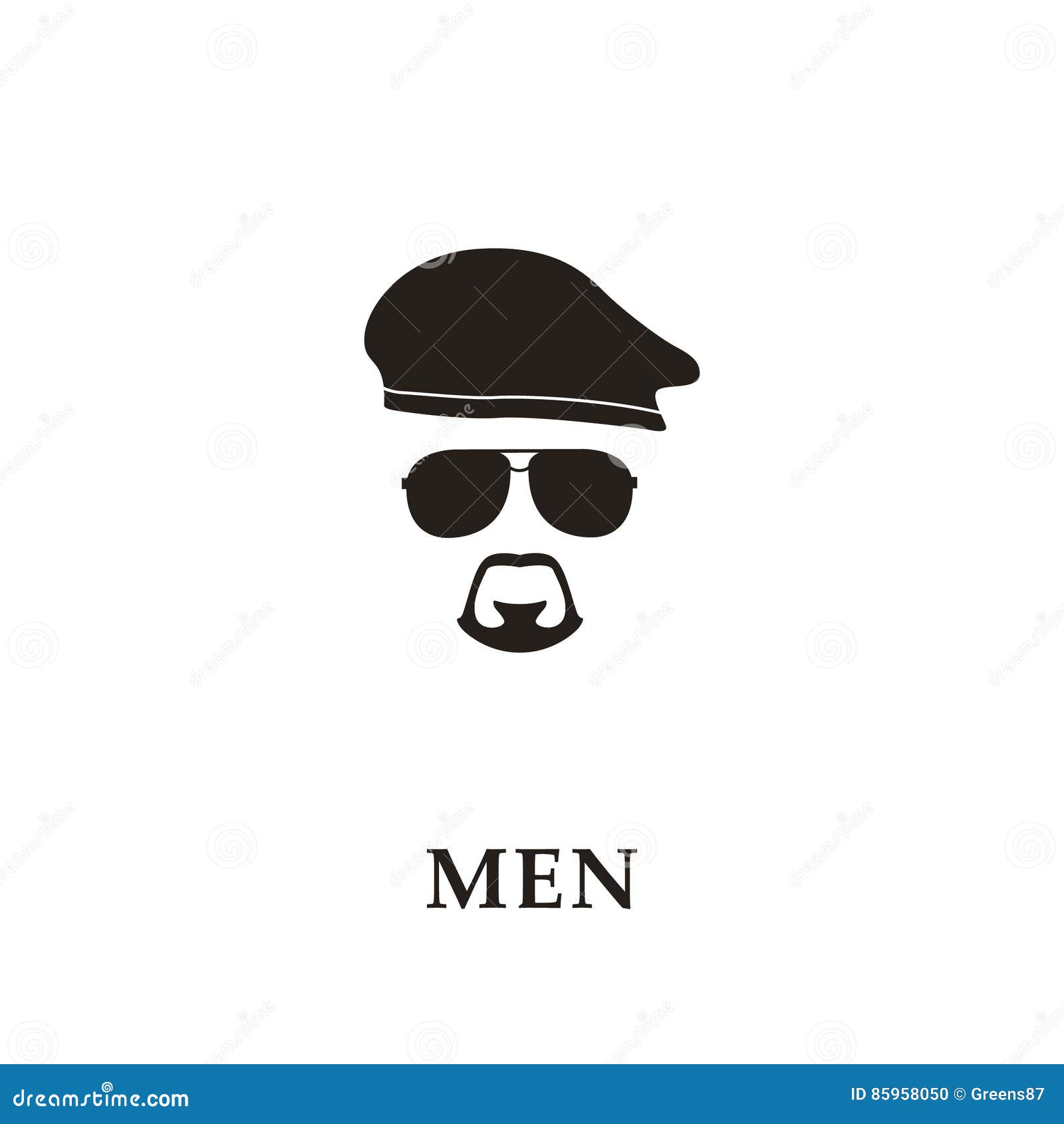 Male Goatee Side View Etching Vector Illustration | CartoonDealer.com ...