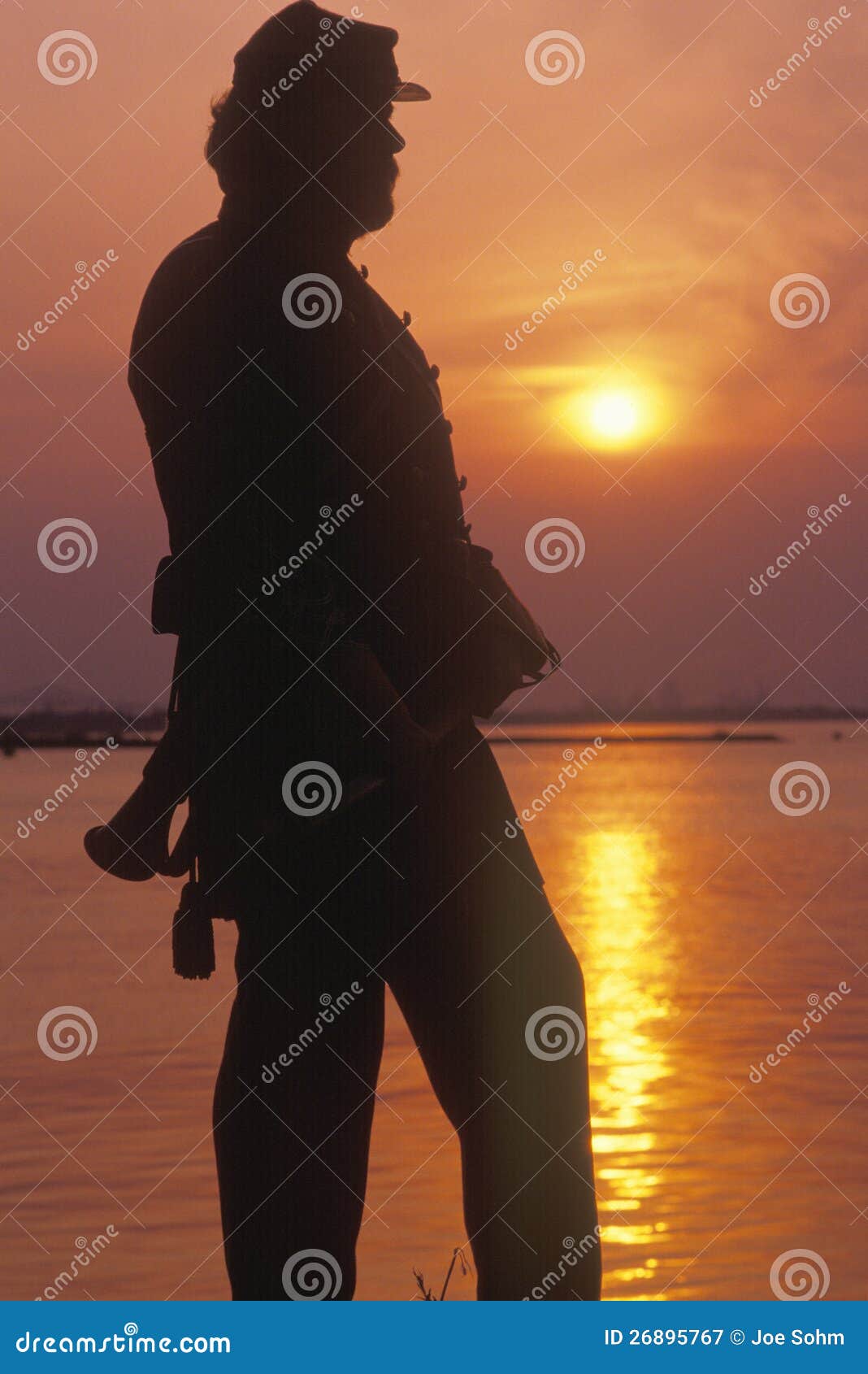 Silhouette Of Soldier At Sunset Editorial Photography - Image: 26895767