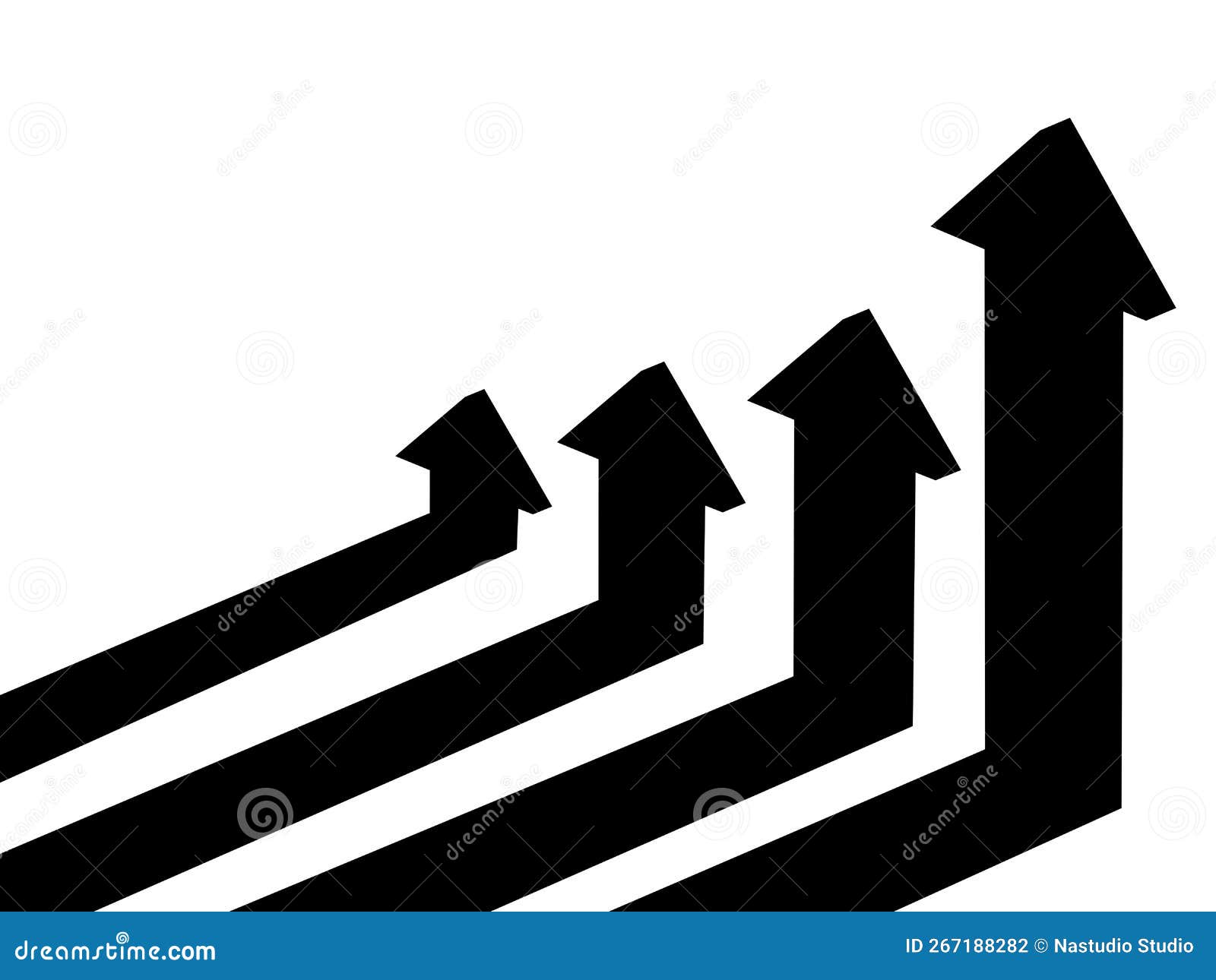 Silhouette of Solid Growth Arrow. Business Concept Vector Stock Vector ...