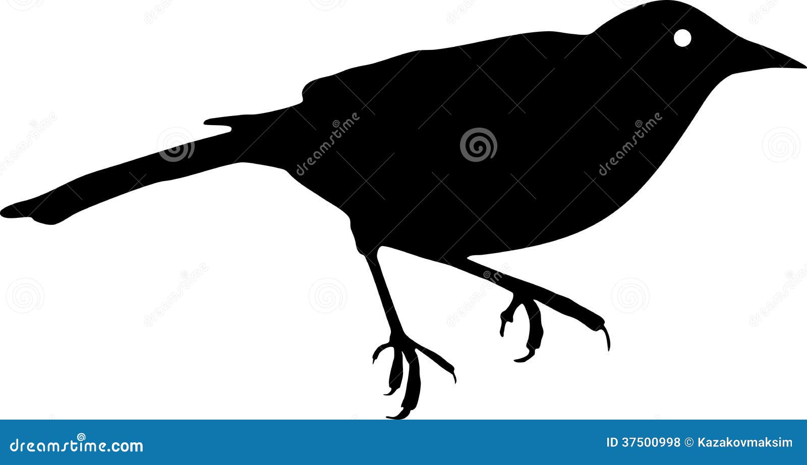 Silhouette of Song Thrush stock illustration. Illustration of ...