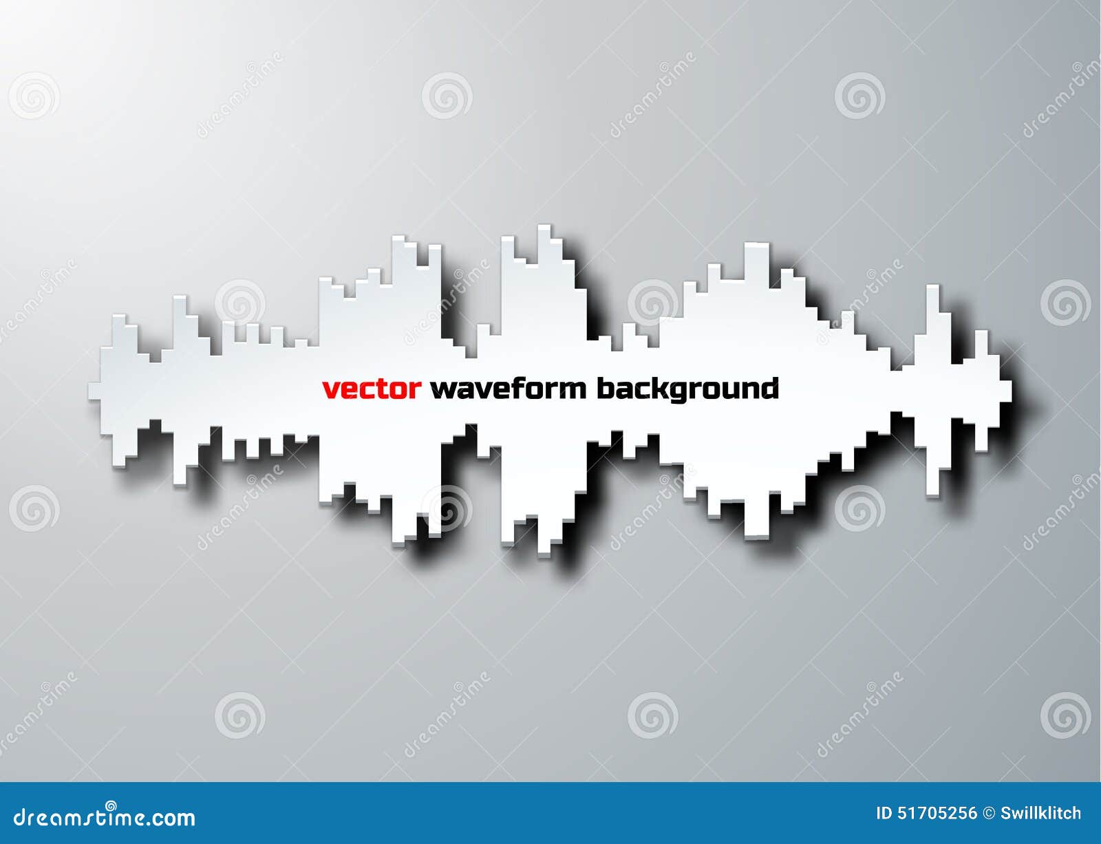 Silhouette Of Sound Waveform With Shadow Vector Illustration ...