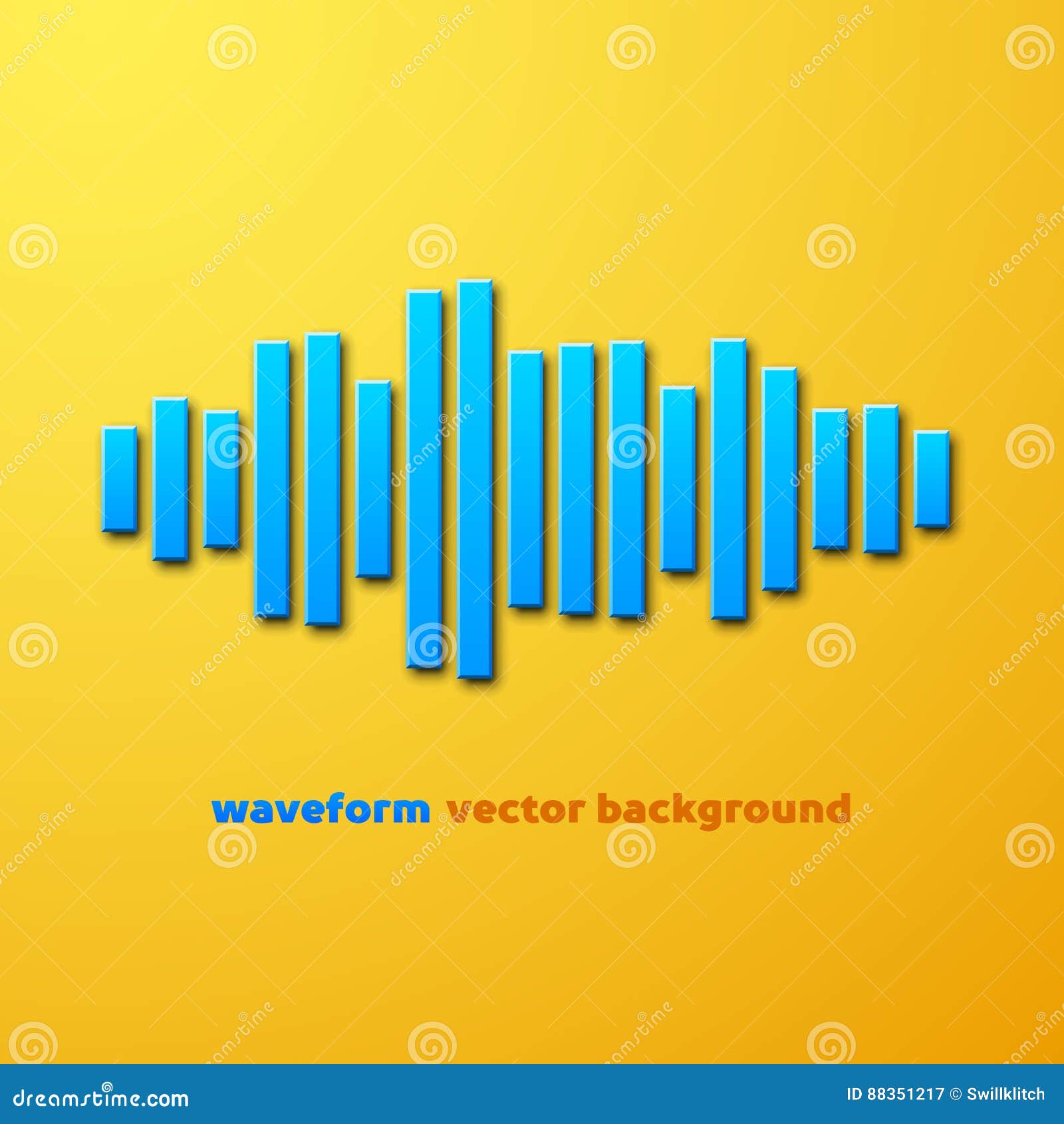 Silhouette of Sound Waveform with Shadow Stock Vector - Illustration of ...