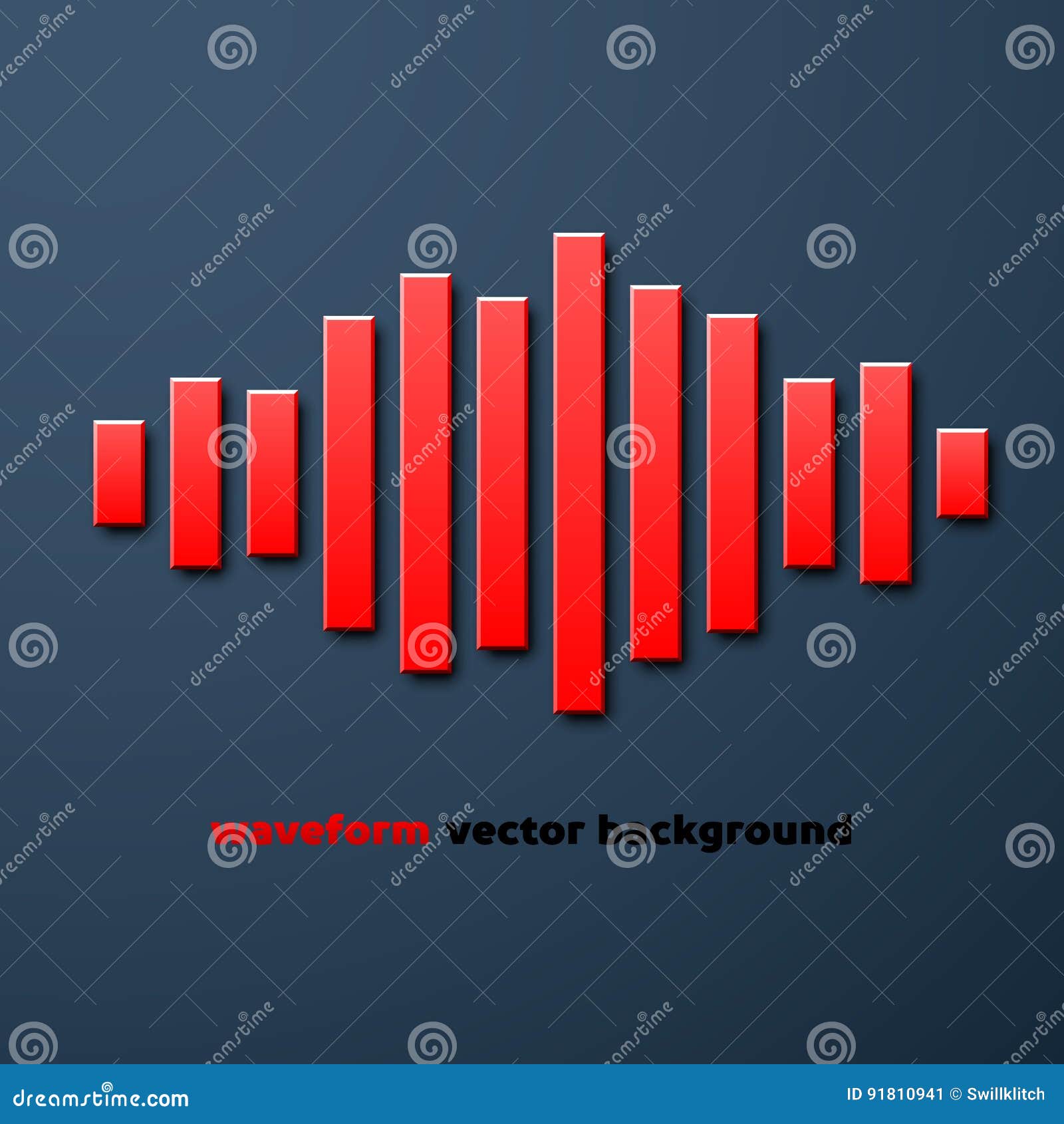 Silhouette of Sound Waveform with Shadow Stock Vector - Illustration of ...