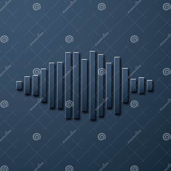 Silhouette of Sound Waveform with Shadow Stock Vector - Illustration of ...