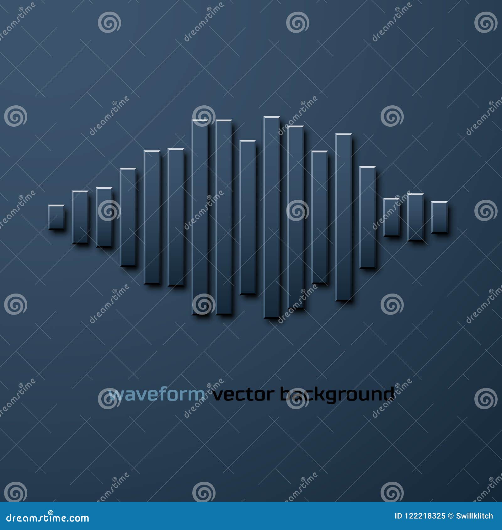 Silhouette of Sound Waveform with Shadow Stock Vector - Illustration of ...