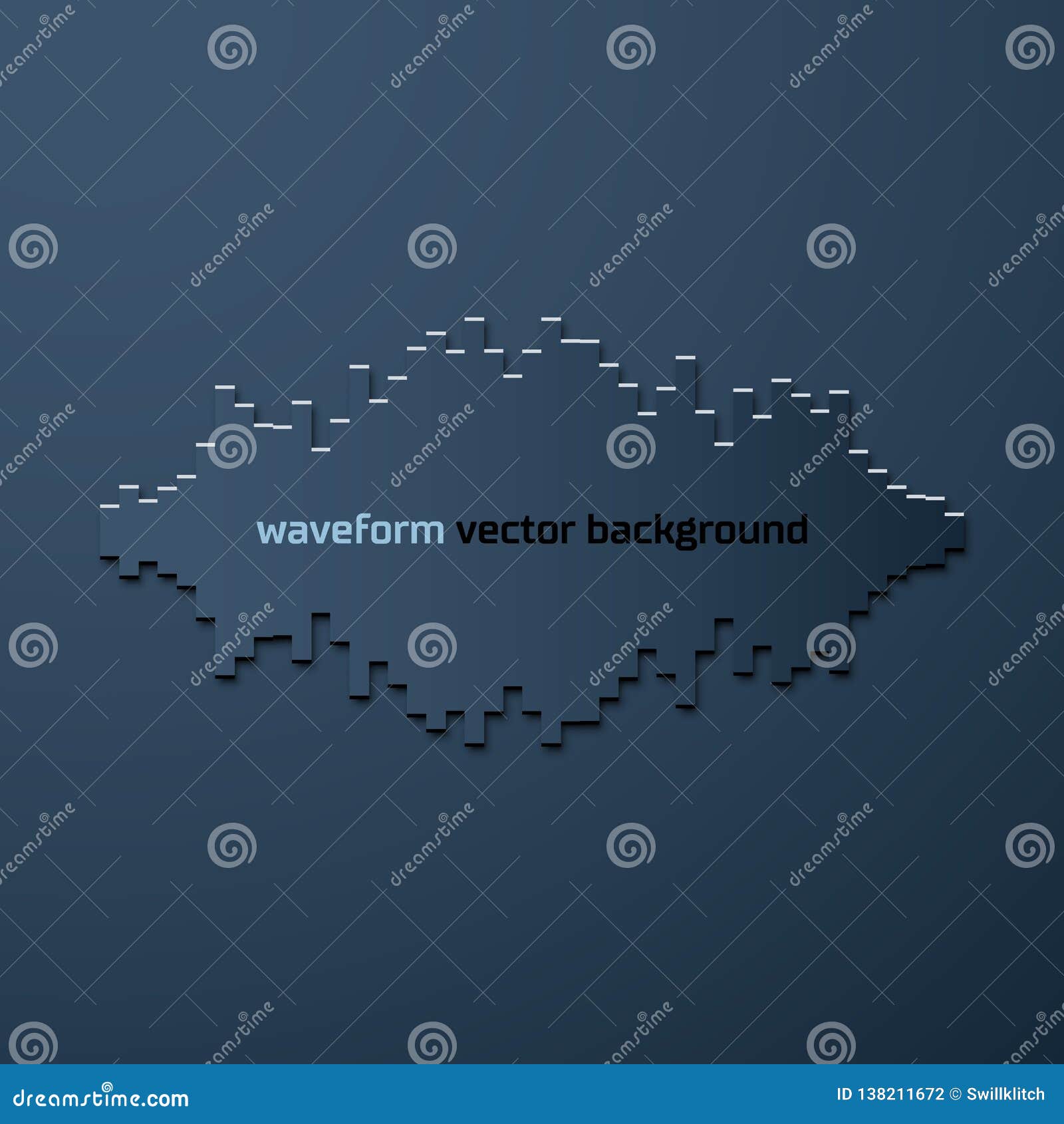 Silhouette of Sound Waveform with Shadow Stock Vector - Illustration of ...