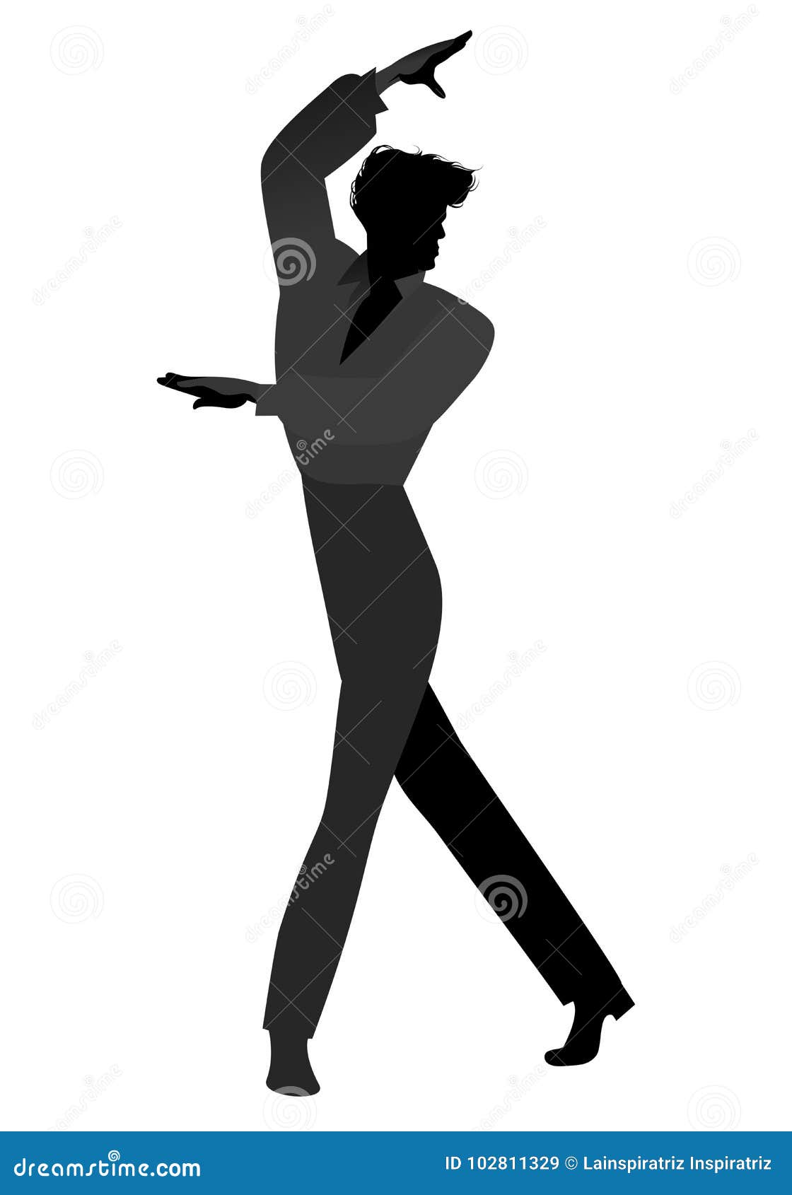 Silhouette of Spanish Flamenco Dancer Man. Vector Illustration Stock ...