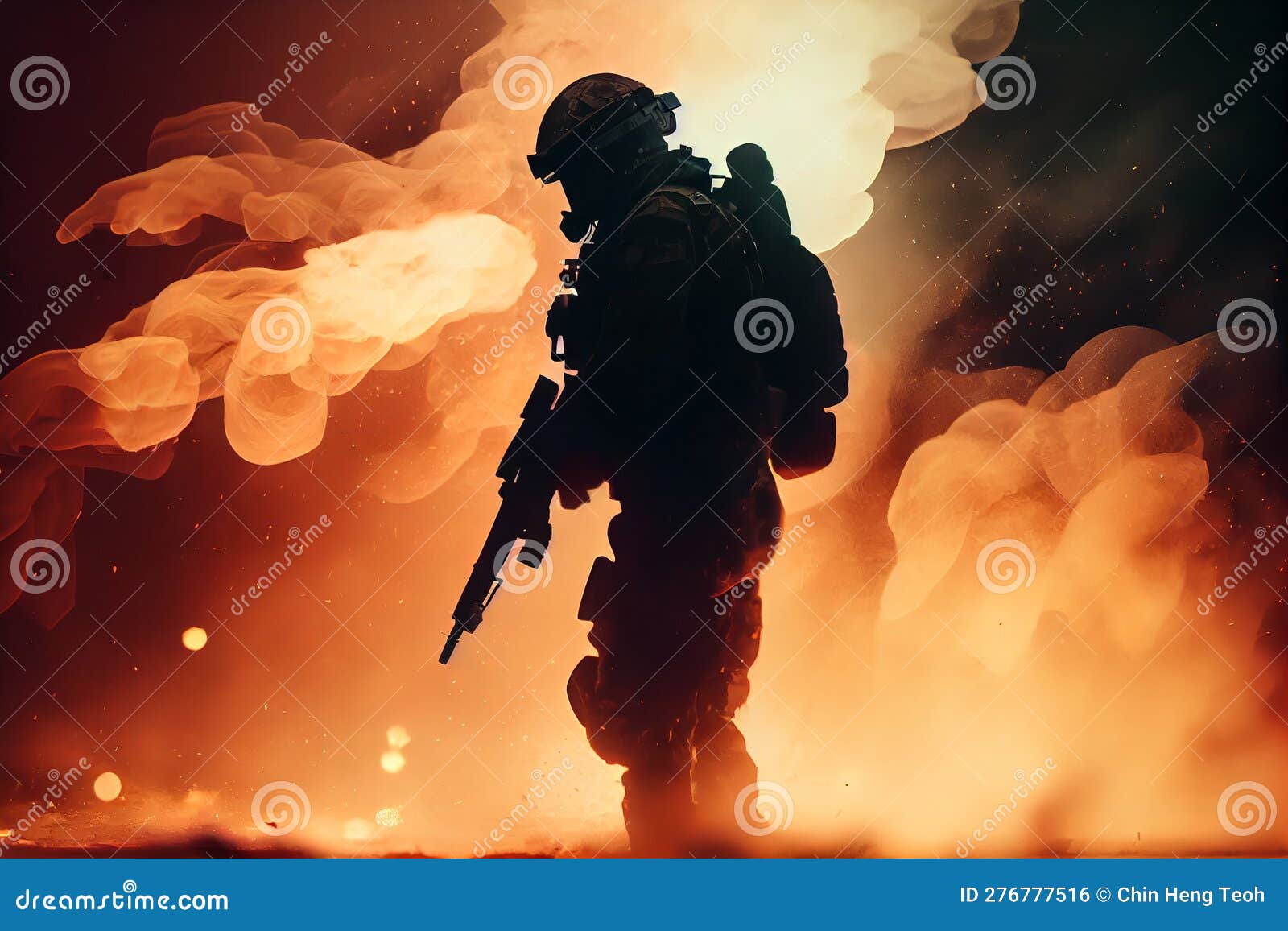 Soldier With Fire A Futuristic Soldier Who Has Betrayed His Comrades ...