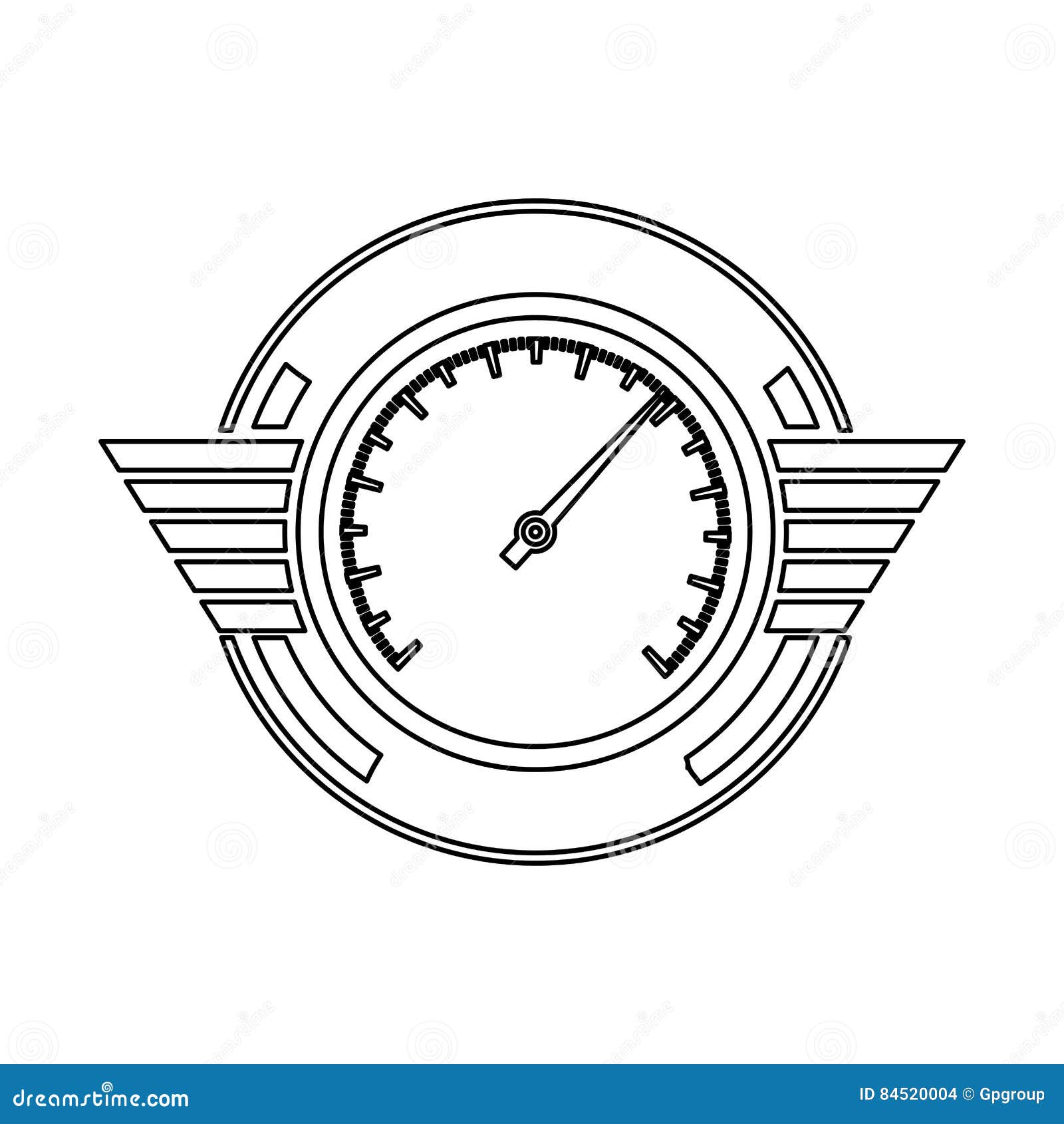 Silhouette Speedometer Prize in Monochrome Stock Vector - Illustration ...