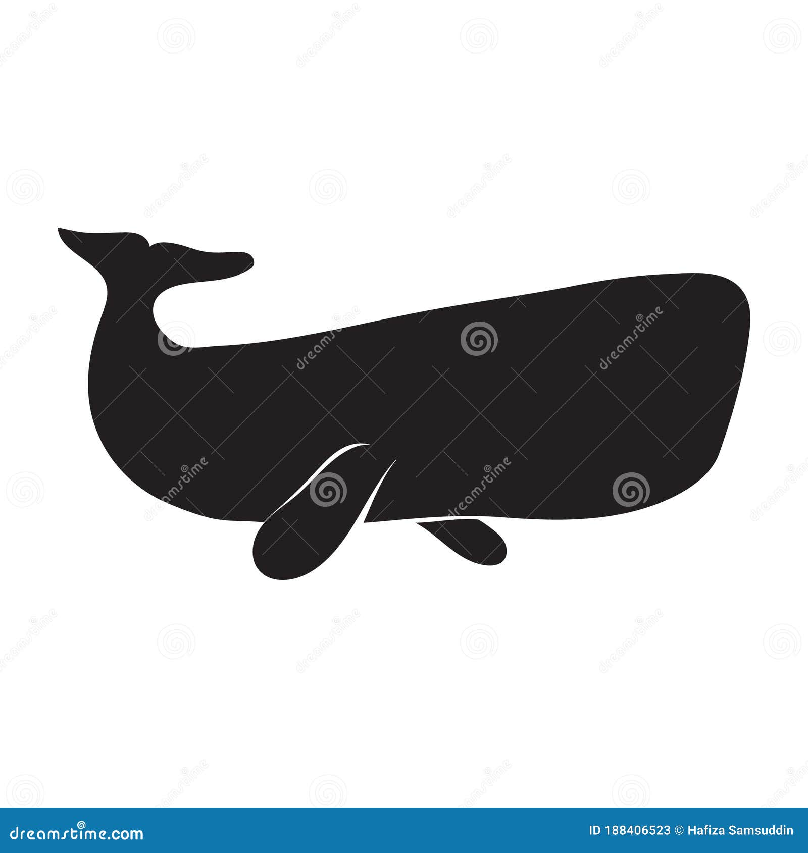 Silhouette of Sperm Whale. Vector Illustration Decorative Design Stock ...