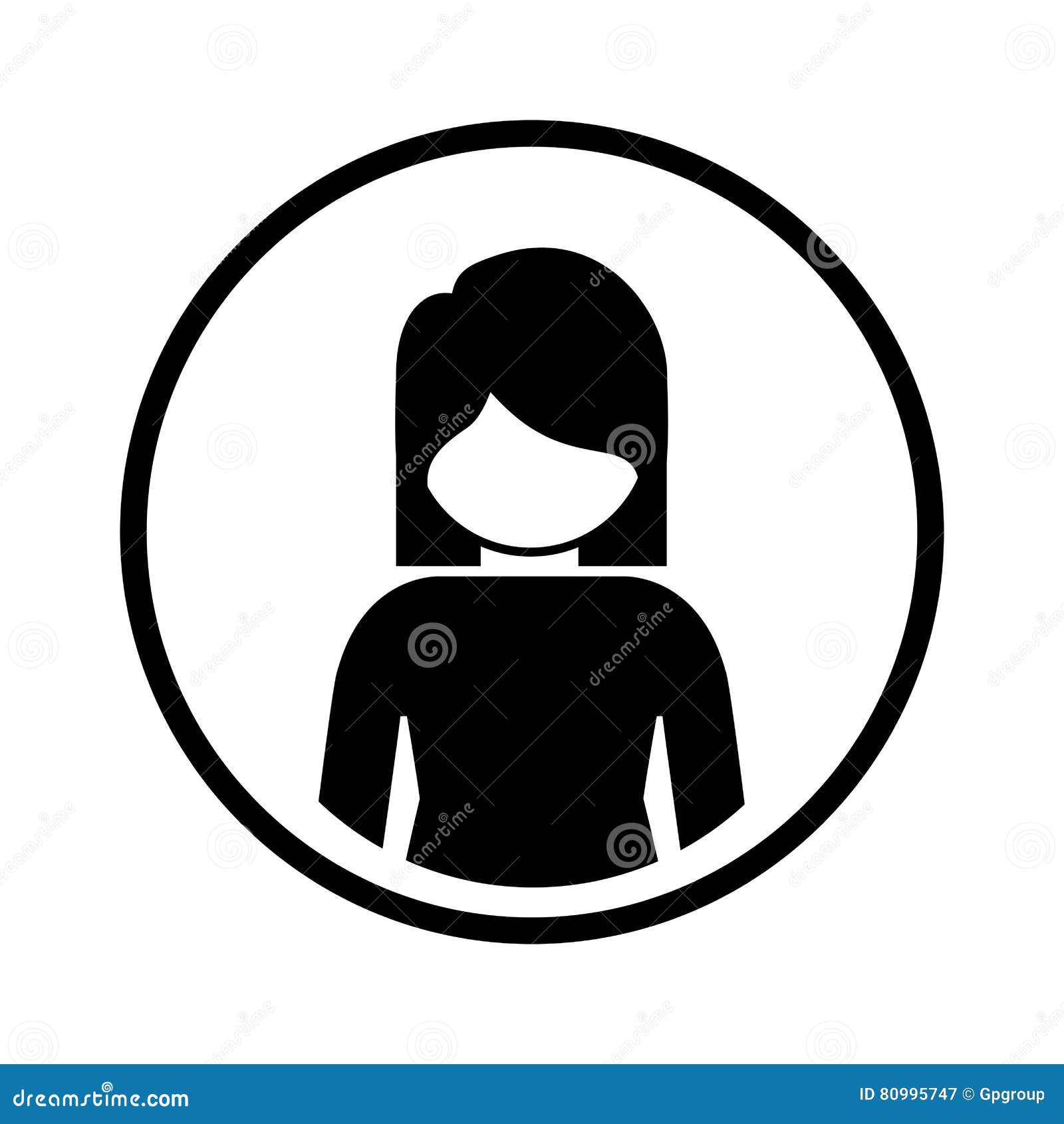 Silhouette Sphere of Half Body Icon Woman Stock Vector - Illustration ...