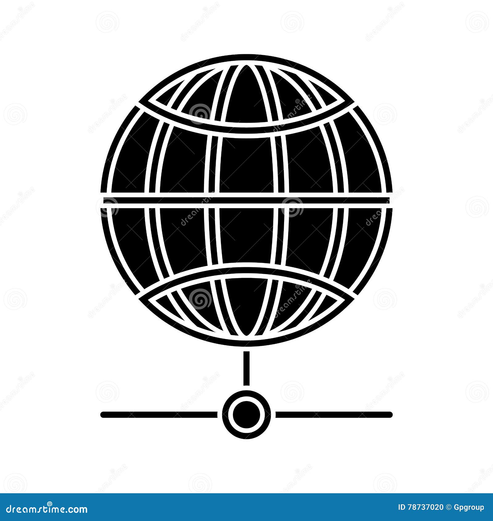 Silhouette Sphere with Meridians and Mesh Stock Vector - Illustration ...