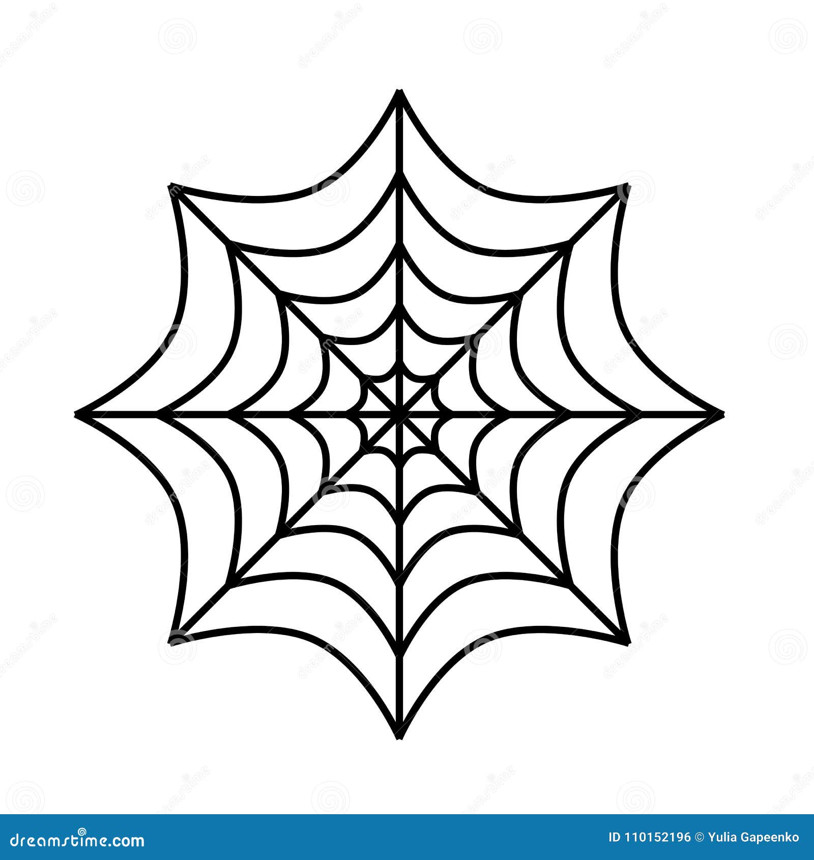 Silhouette of Spider Cobweb on White Background. Vector Illustration ... Silhouette of Spider Cobweb on White Background. Vector Illustration ...