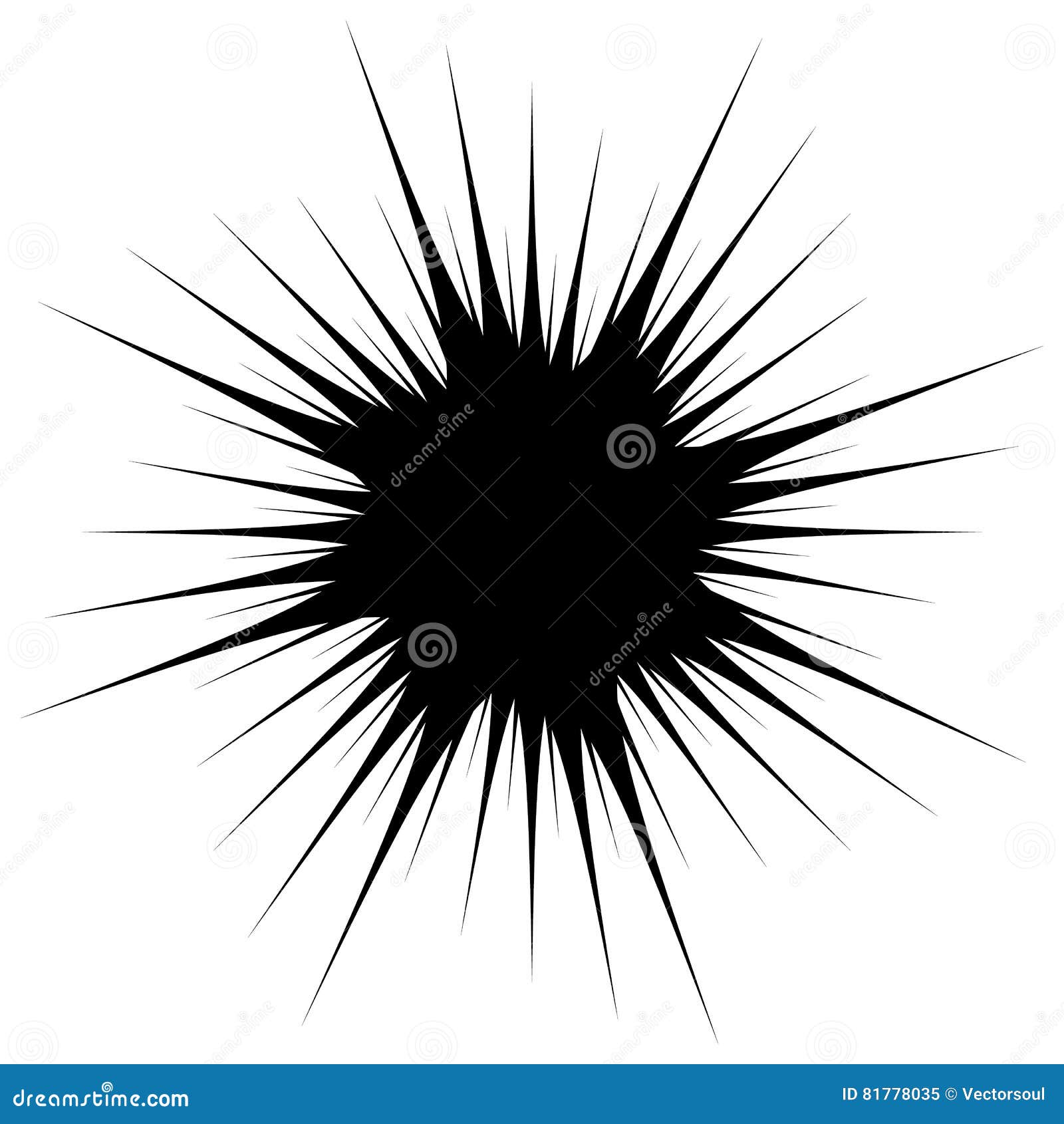 Silhouette of Spiky, Edgy Shape on White. Explosion Shape Stock Vector ...