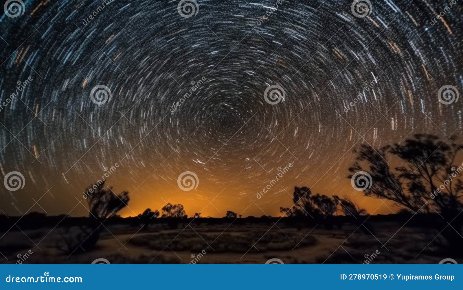 Silhouette Spinning in Awe, Admiring the Bright Star Trail Pattern ...