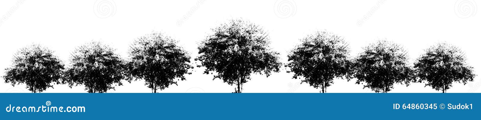 Silhouette of Spreading Tree Stock Illustration - Illustration of ...